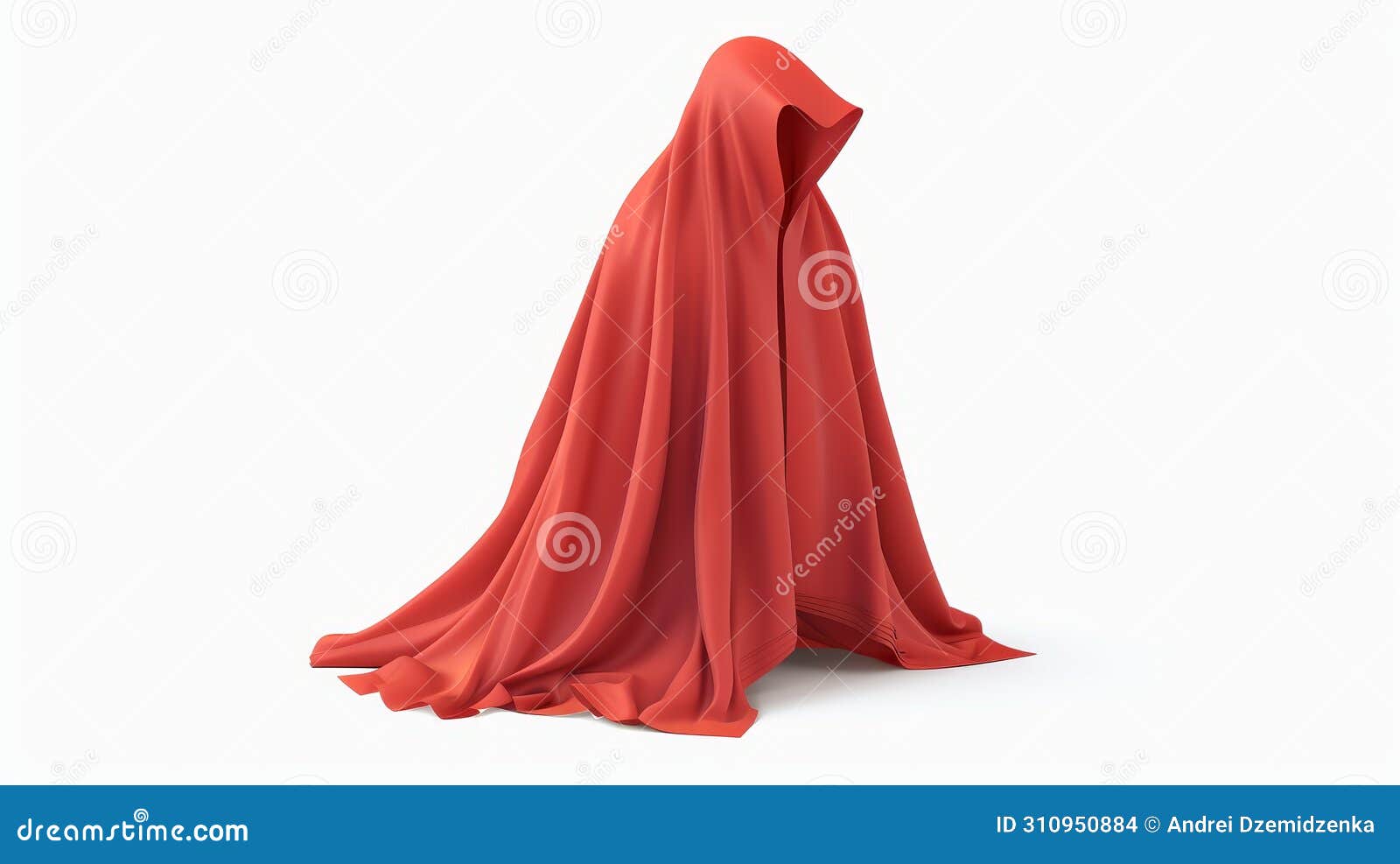 The Red Cloak. a Realistic 3D Modern Illustration Stock Illustration ...