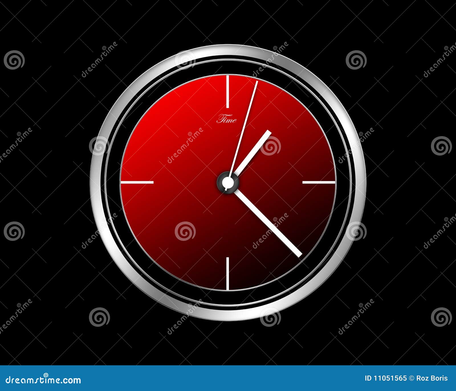 Red clock stock illustration. Illustration of black, icon - 11051565