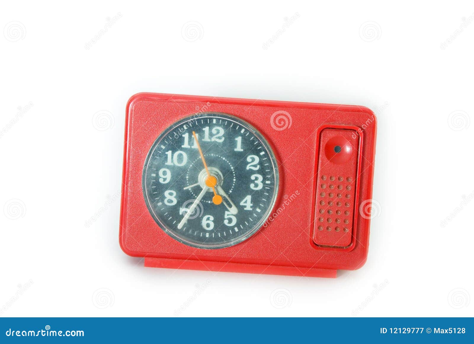 Red clock stock image. Image of rhythm, hours, time, arrows - 12129777