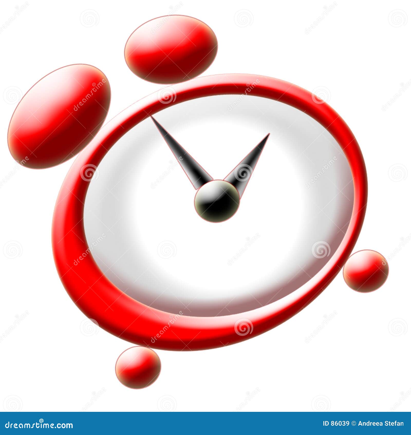 Red clock stock illustration. Illustration of morning, noon - 86039