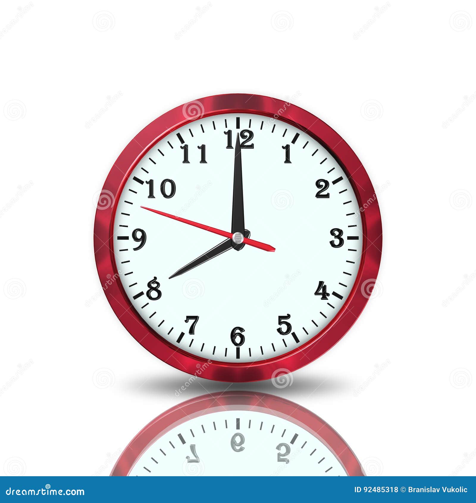 Red clock,3D illustration stock illustration. Illustration of timer ...