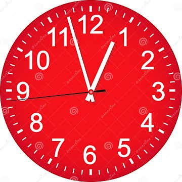 Red clock dial. stock vector. Illustration of office - 81942178