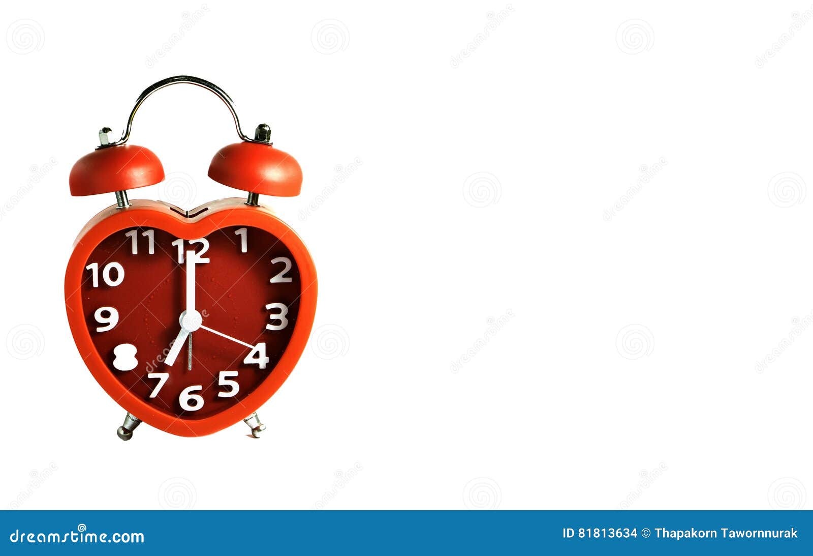 Red Clock Double Bell Mark At Seven O`clock Royalty-Free Stock Photo ...