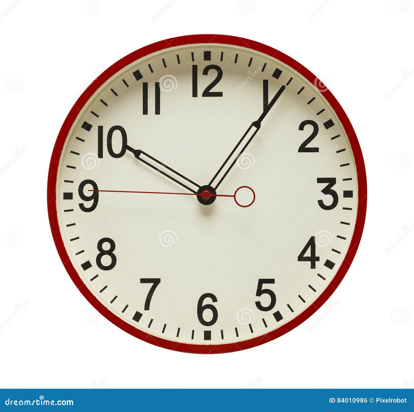 Red Clock stock photo. Image of home, hand, office, hour - 84010986