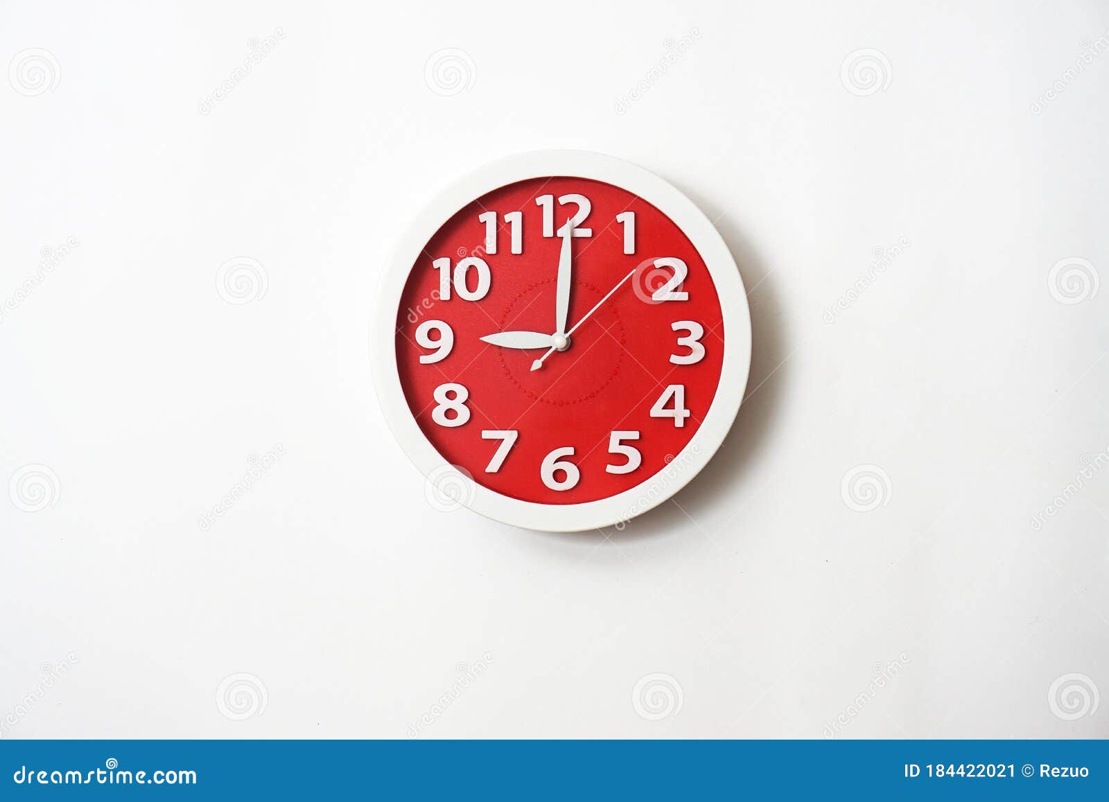 The Red Clock Shows 9 O Clock. Stock Image - Image of pointer, deadline ...