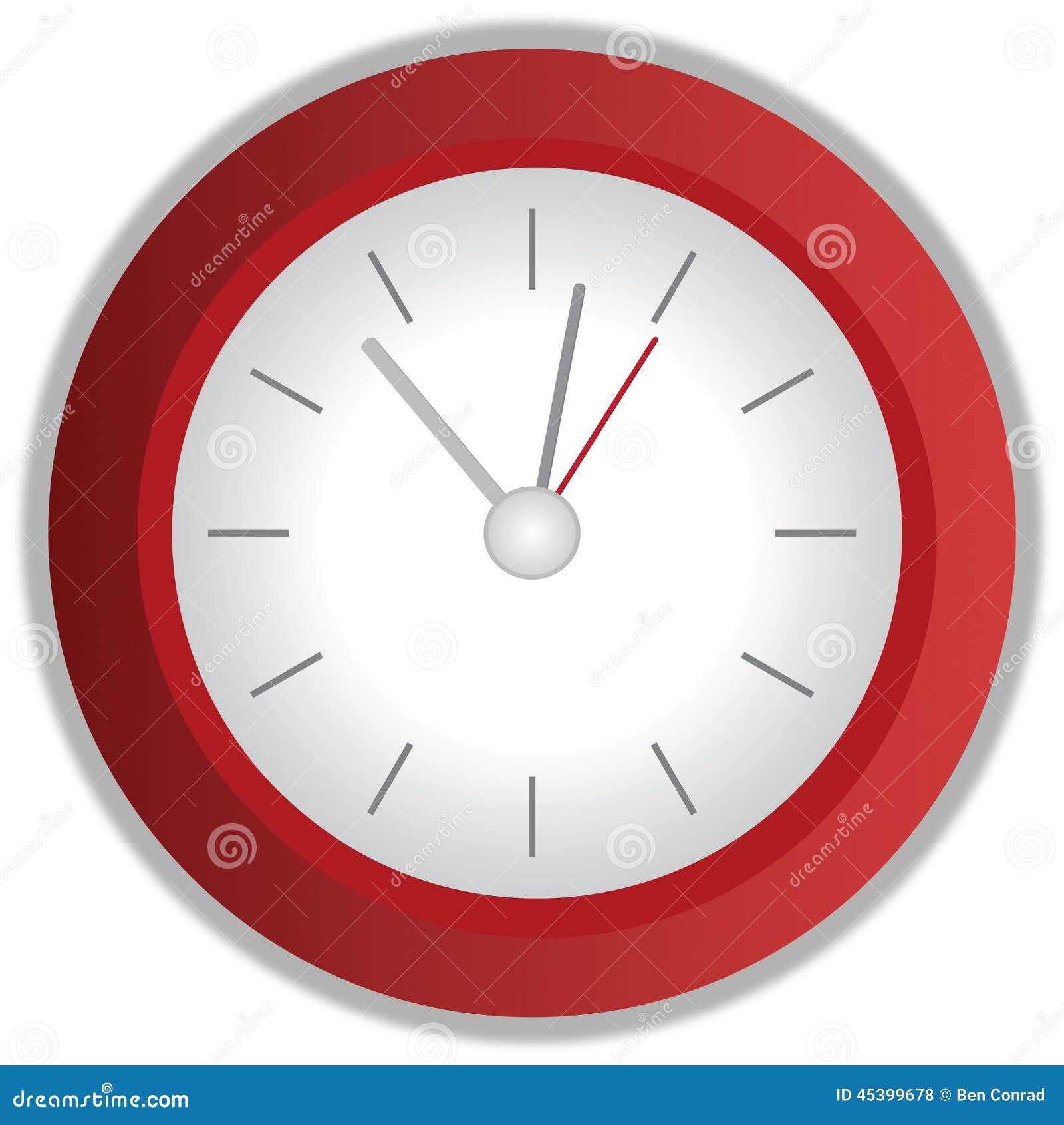 Red Clock stock illustration. Illustration of shadow - 45399678