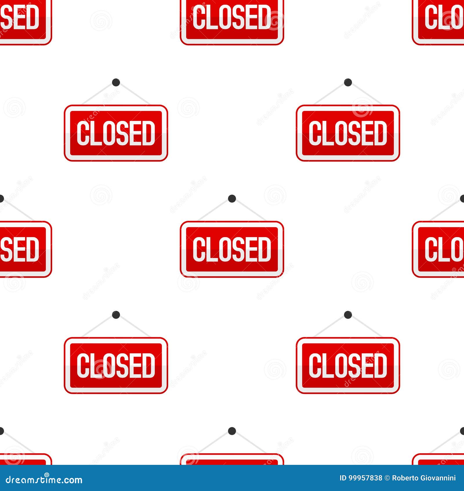 Red Closed Flat Sign Seamless Pattern Stock Vector - Illustration of ...