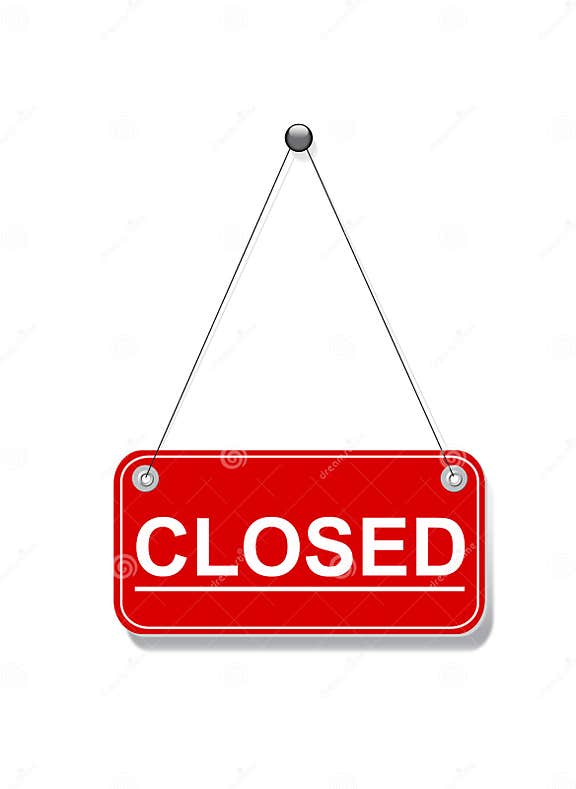 Red closed hanging sign stock vector. Illustration of cafe - 27562049