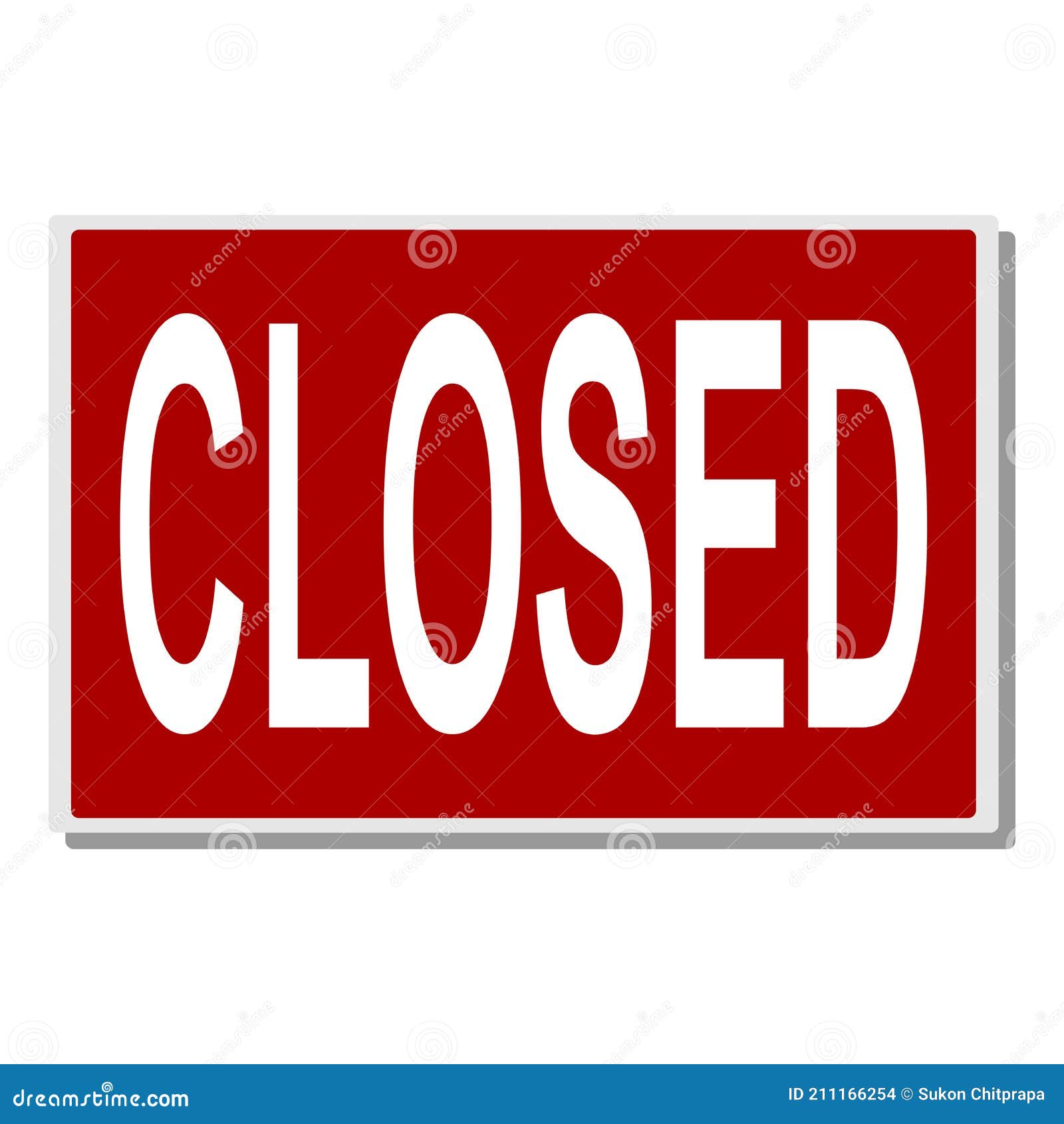 Red closed label vector stock vector. Illustration of graphic - 211166254