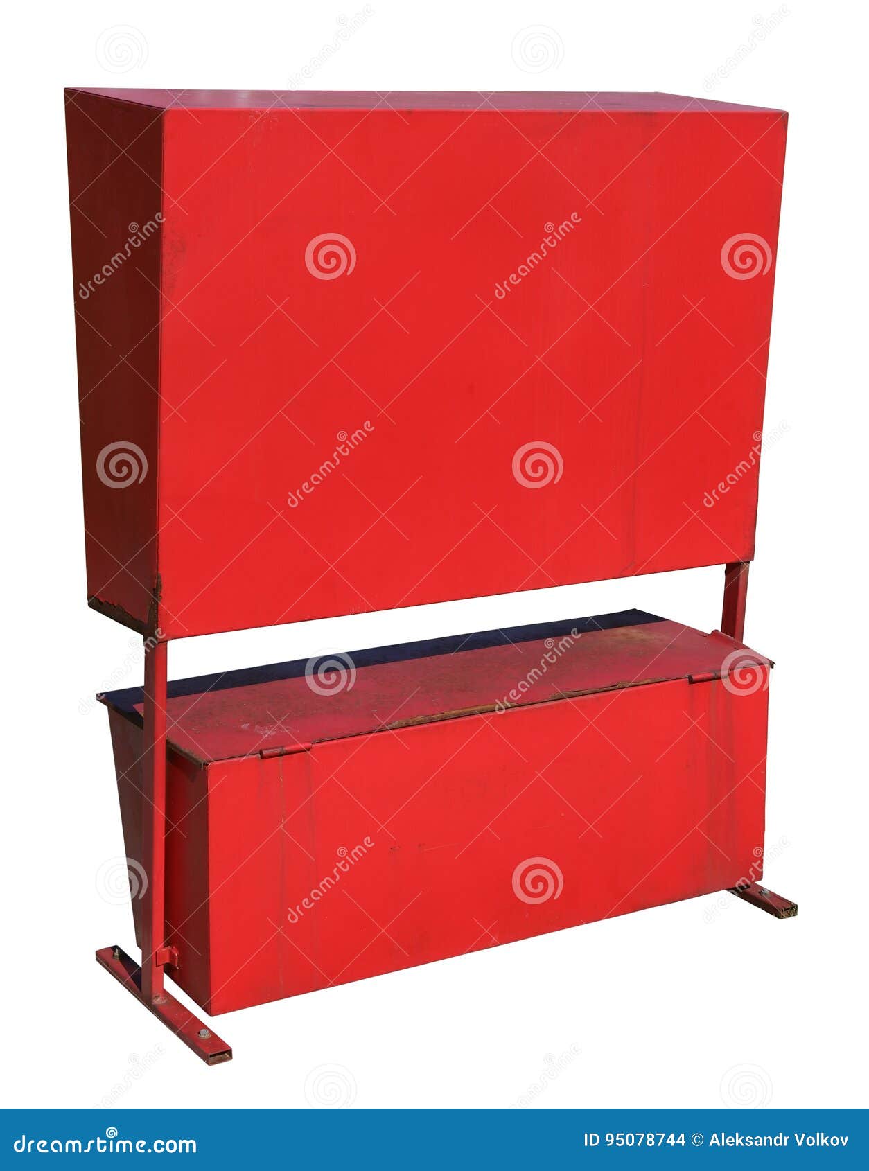 The Red Closed Metal Box for Fire-prevention Tools and Sand. Stock ...