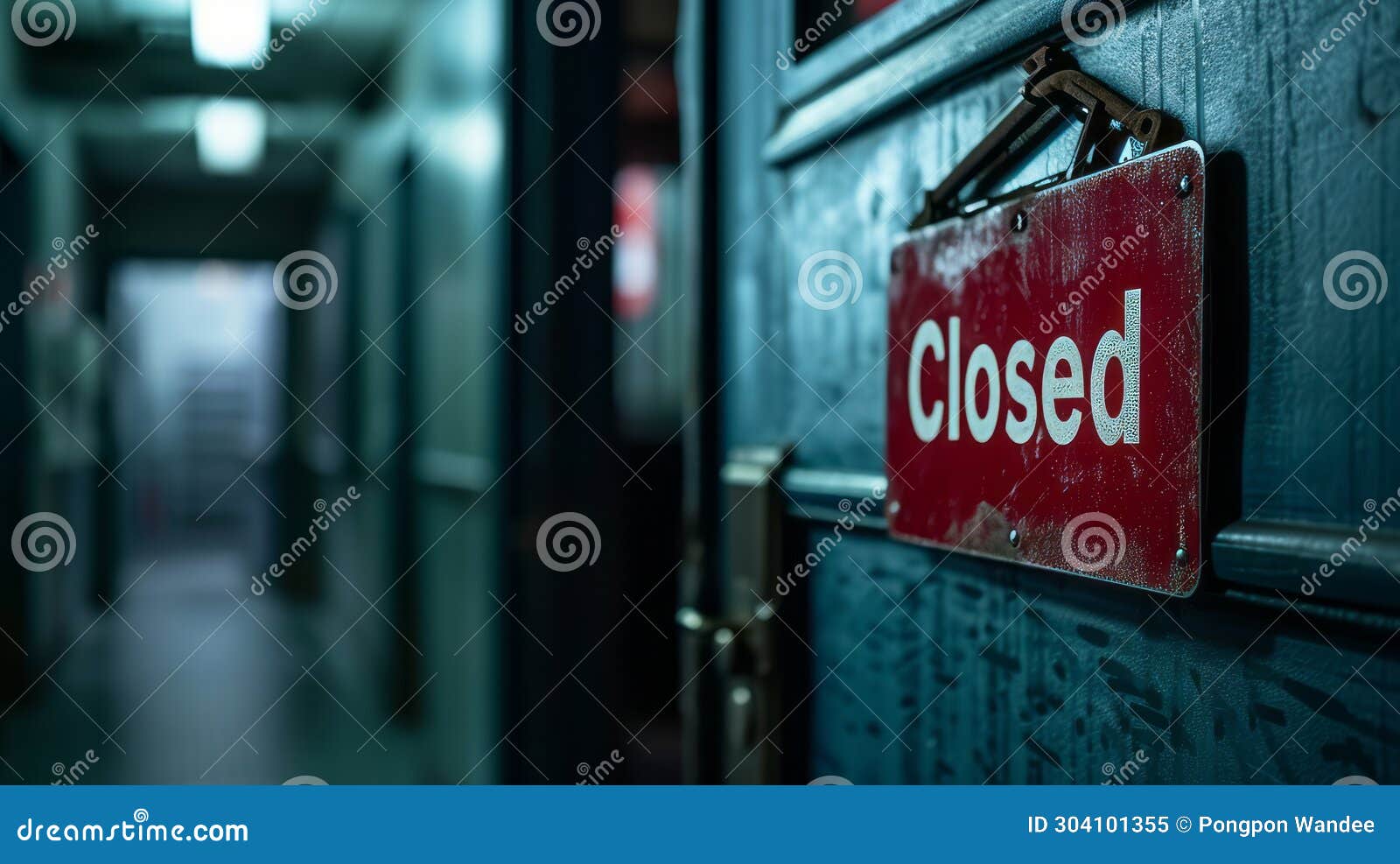 A Red Closed Sign Hanging on an Old Door Stock Illustration ...