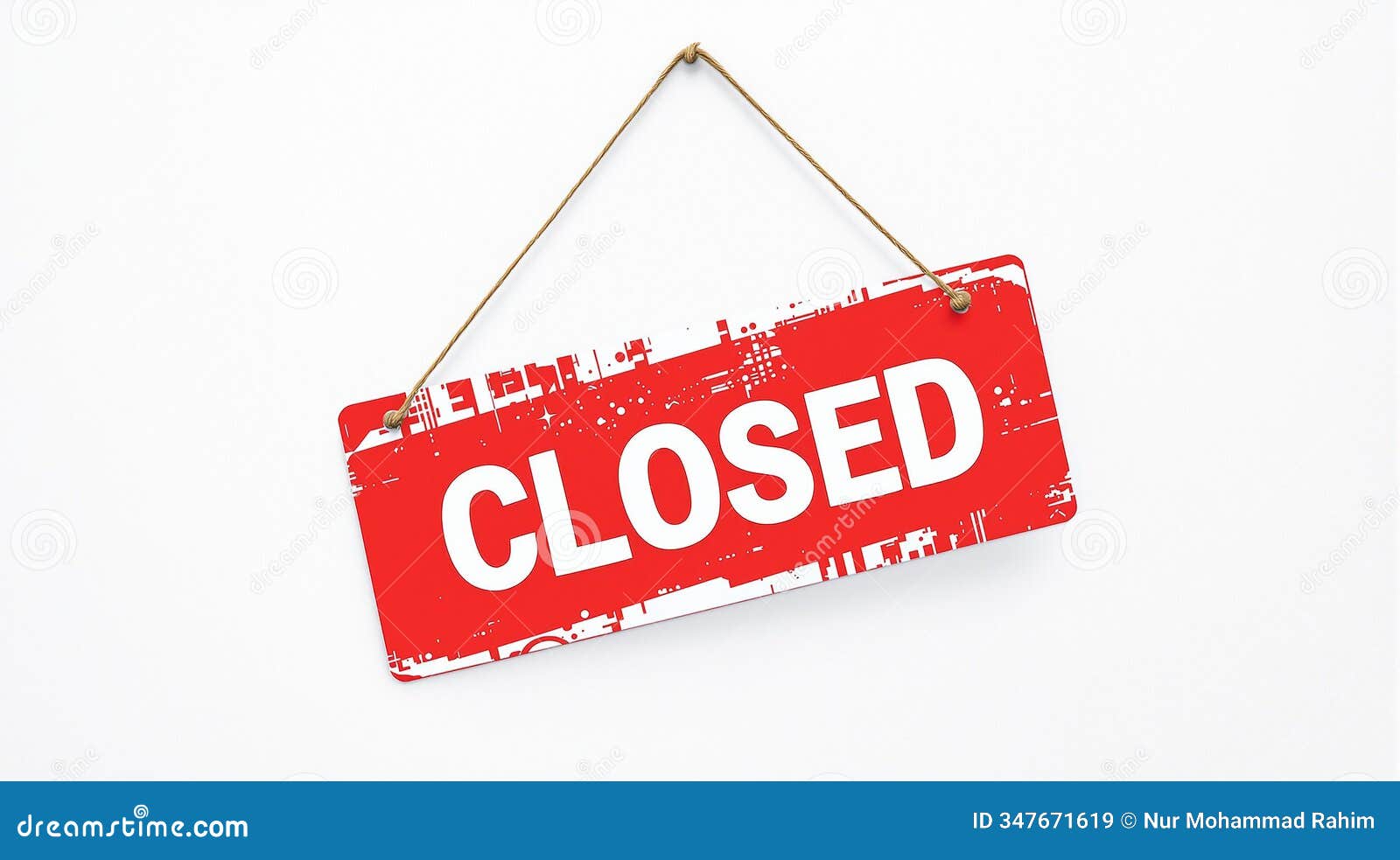 A Red Closed Sign Hangs on a White Background Stock Illustration ...