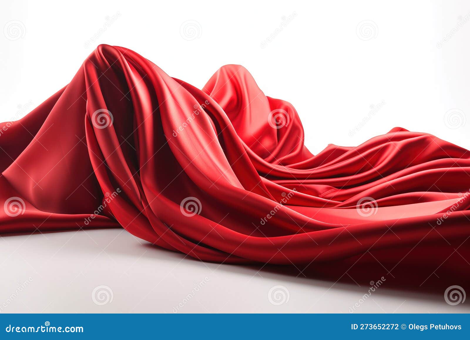 A Red Cloth is Laying on the Floor with a White Background in the ...