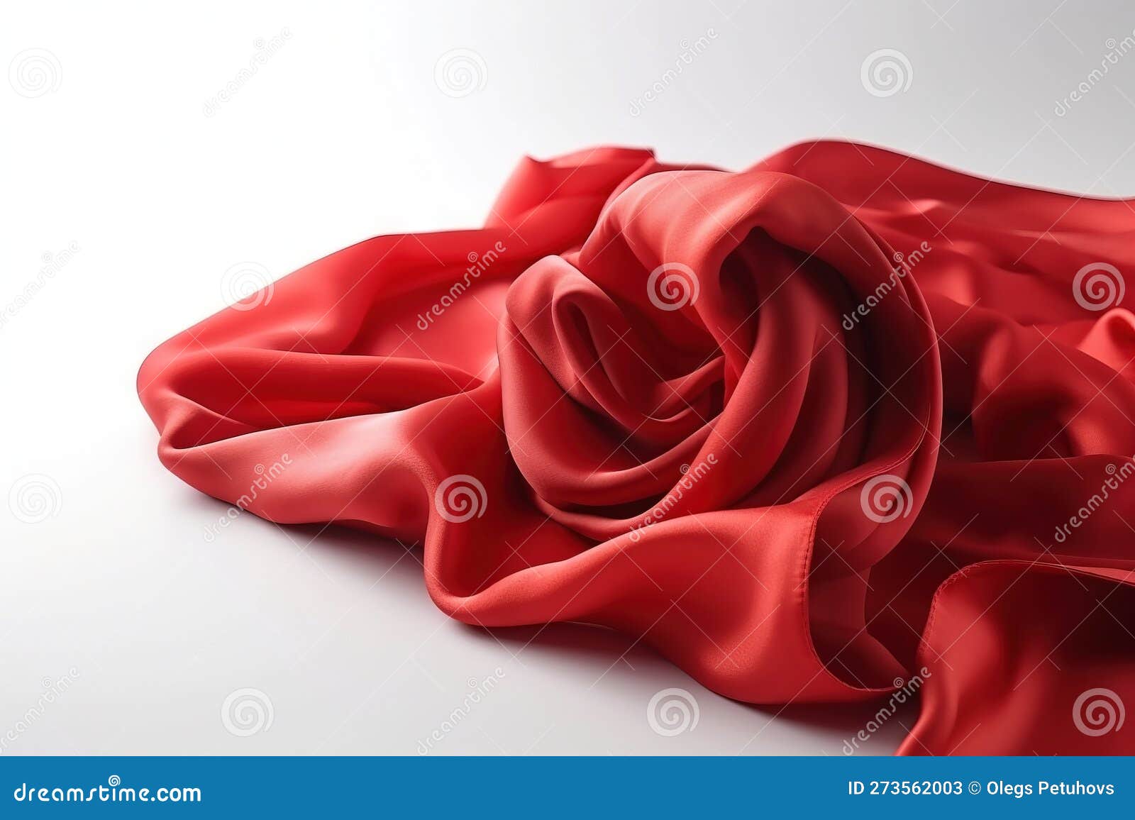 A Red Cloth is Laying on a White Surface with a White Background and a ...