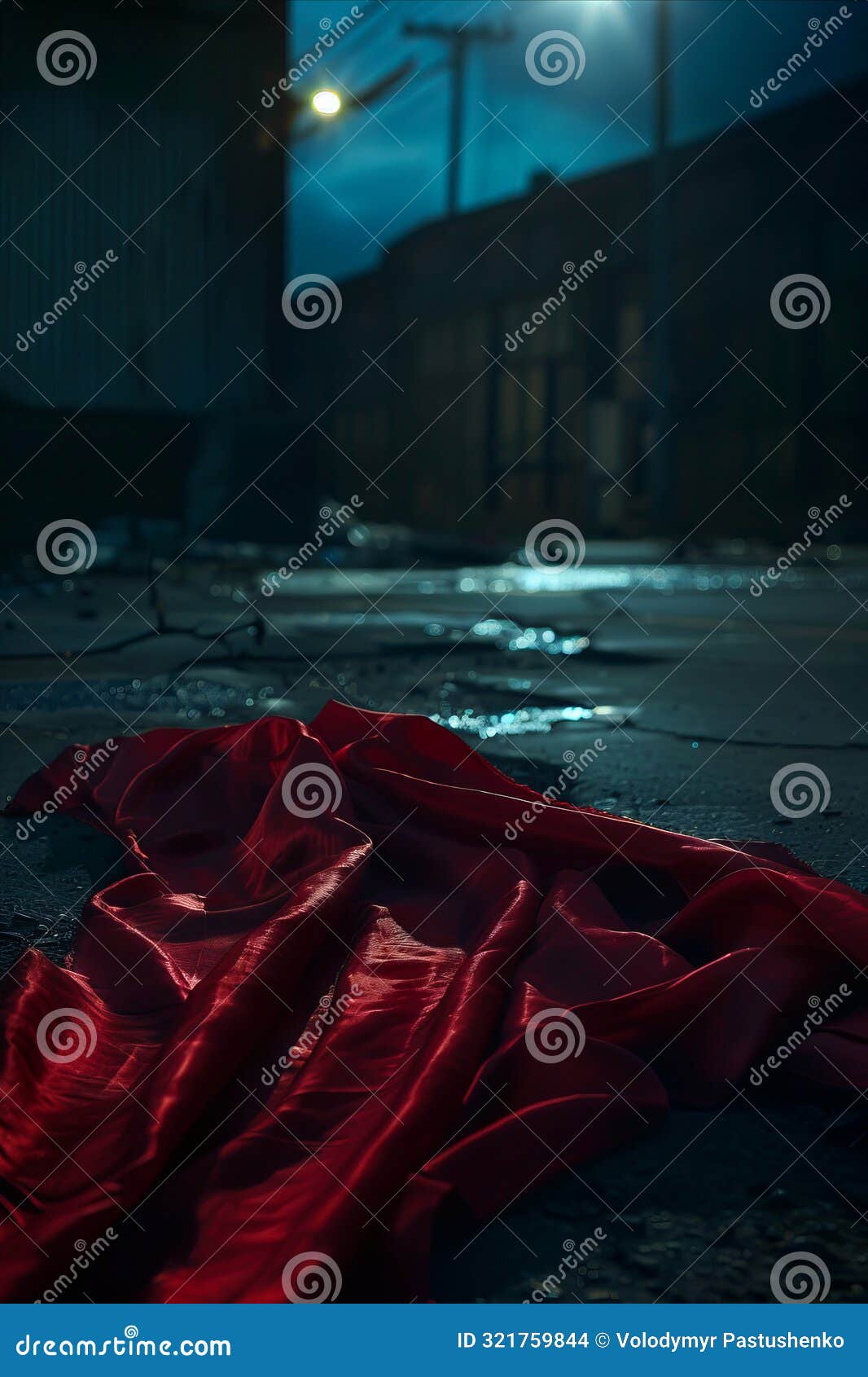 A Red Cloth Lying on the Ground in an Urban Area Stock Photo - Image of ...