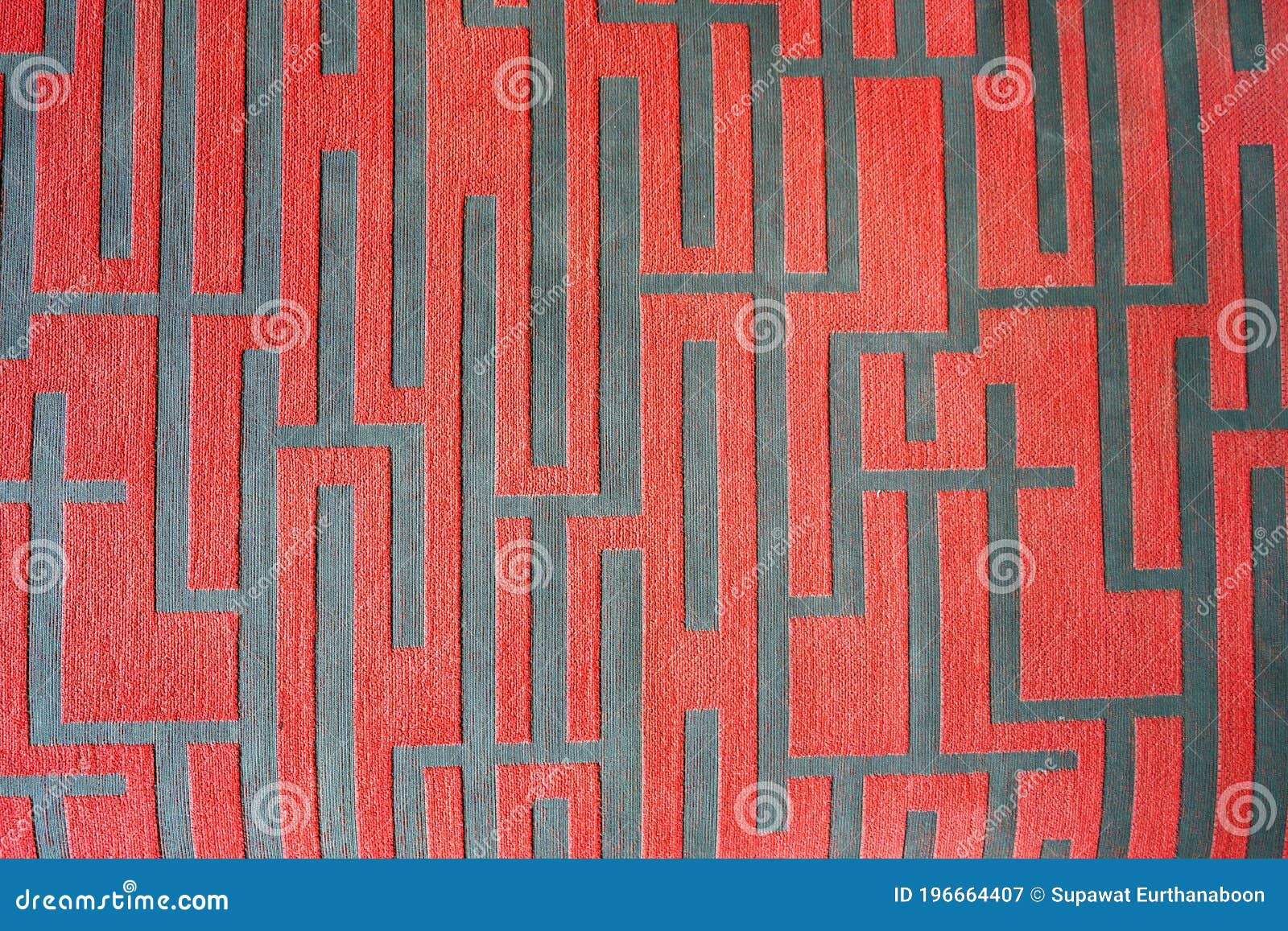 Red Cloth with Maze Pattern with Red and Stripes. Stock Image - Image ...