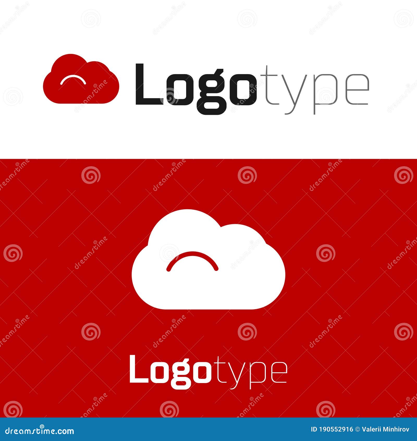 Red Cloud Icon Isolated on White Background. Logo Design Template ...