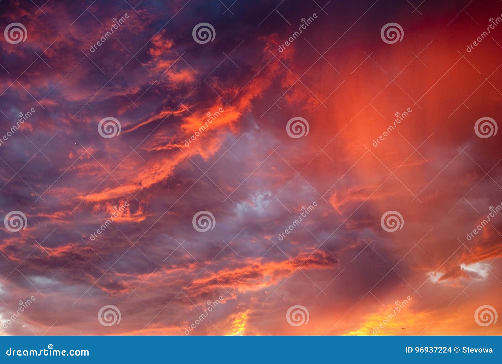Red Clouds at Sunset stock photo. Image of overcast, purple - 96937224