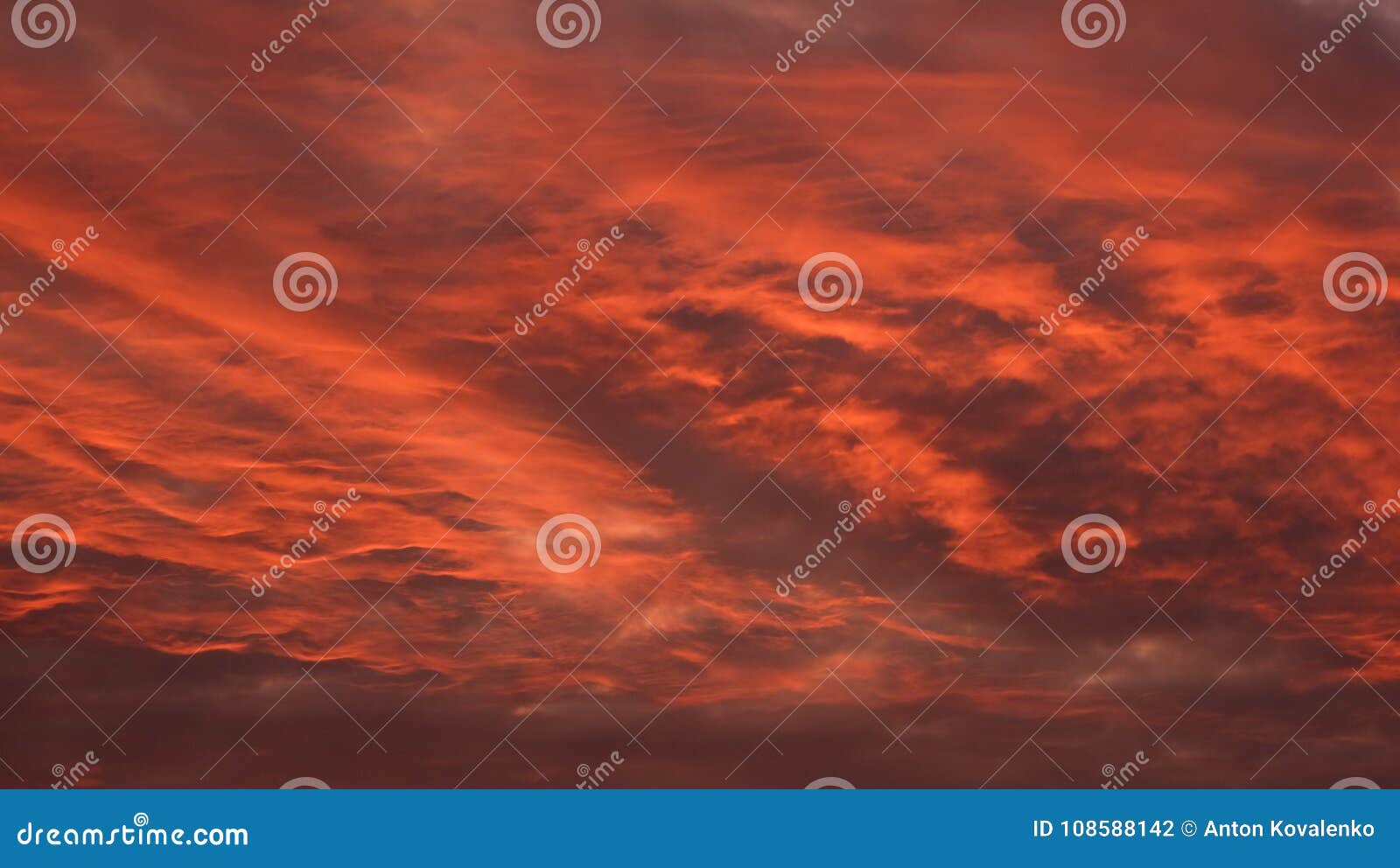 Red cloudy sky at sunrise. stock photo. Image of beautiful - 108588142
