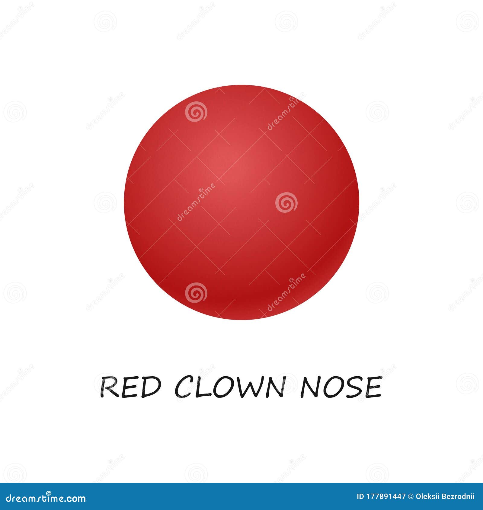 Red clown nose. stock vector. Illustration of bright - 177891447