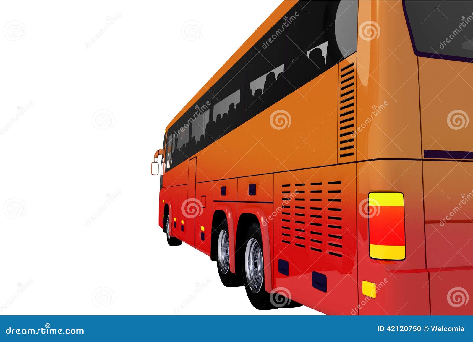 Red Coach Bus Side View stock illustration. Illustration of render ...