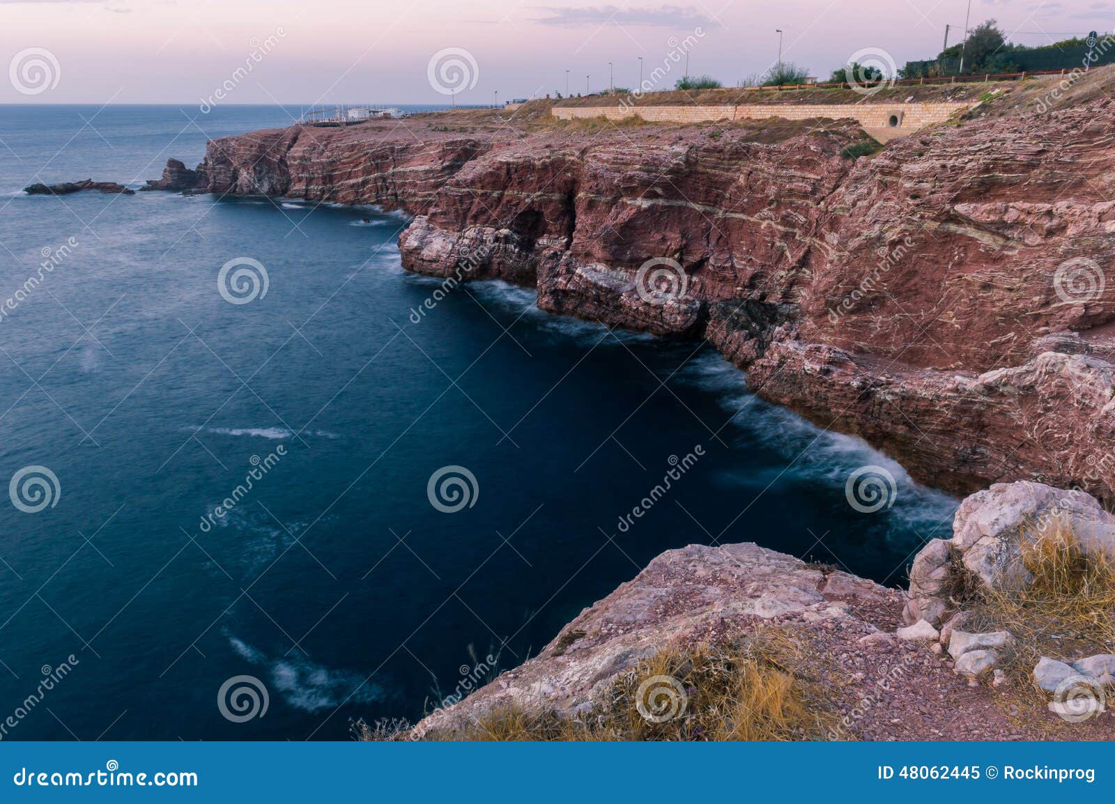 Red coast stock image. Image of italy, calarossa, longexposure - 48062445