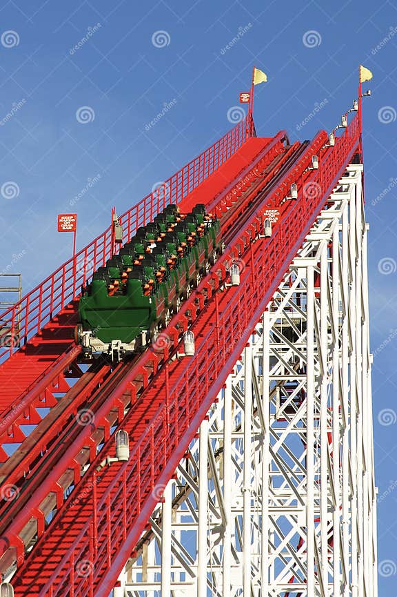 Red Coaster 01 stock image. Image of amusement, ride, thrill - 4050457
