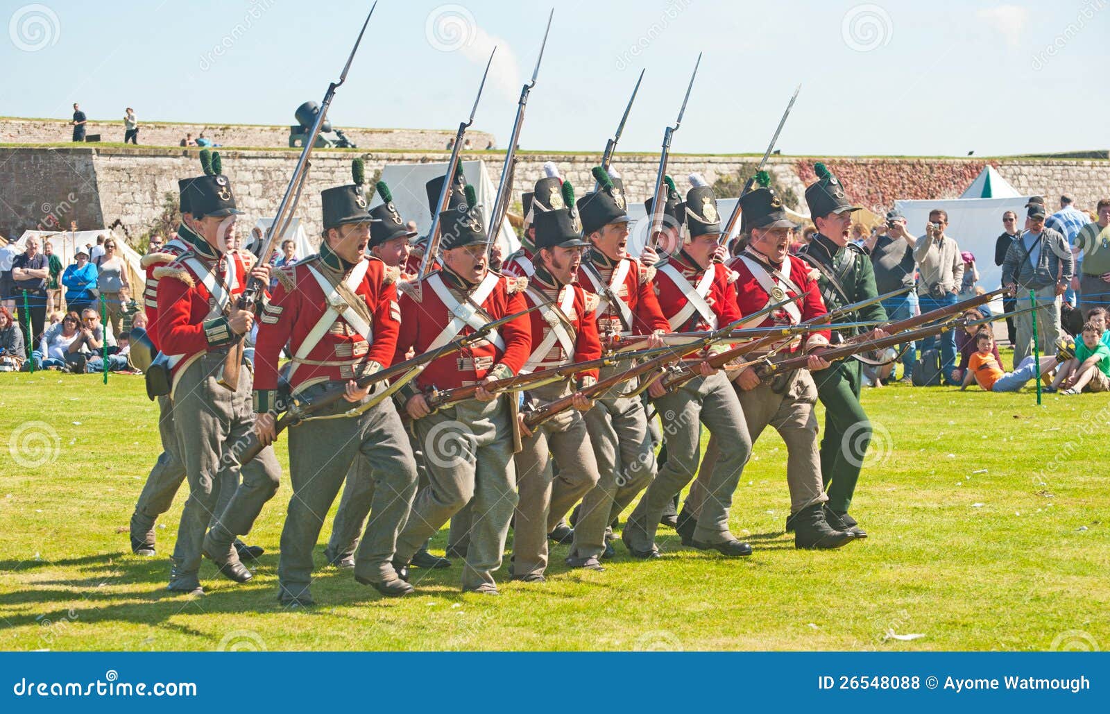 Red Coat Soldiers Making a Charge at Fort George Editorial Stock Photo ...