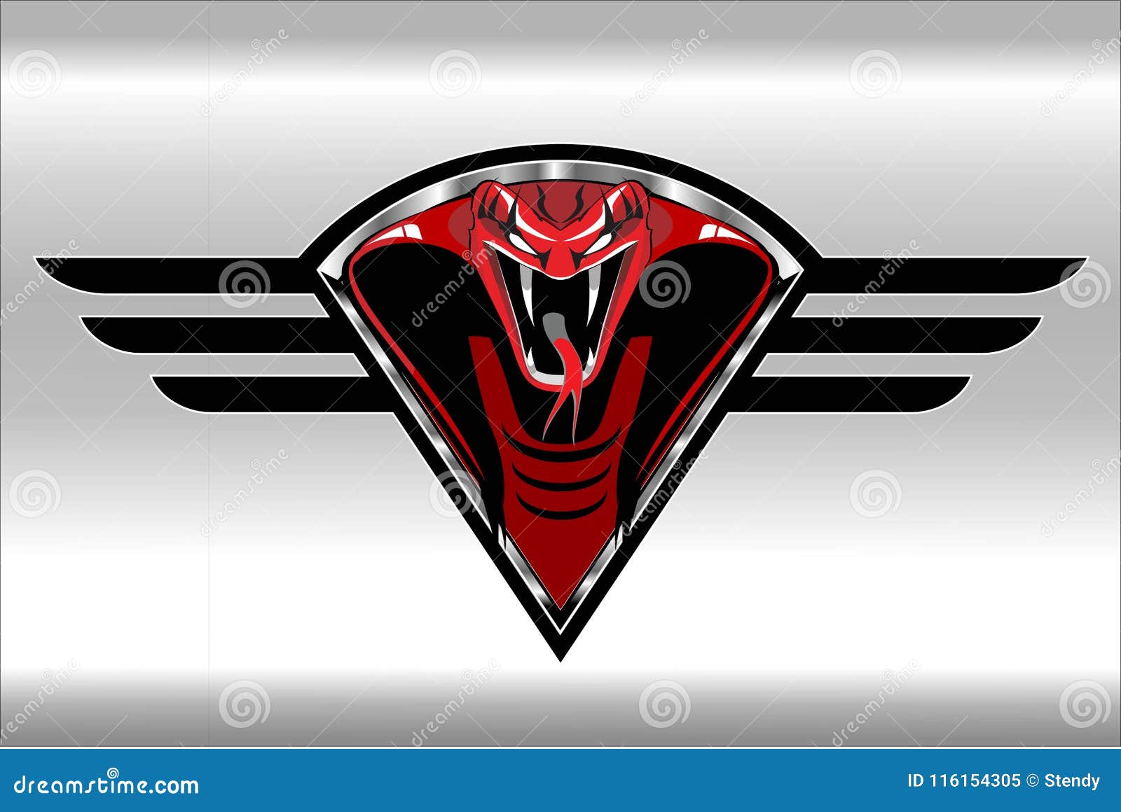 Cobra Silver Head Vector, Head Snake,mascot Logo Design On Black ...