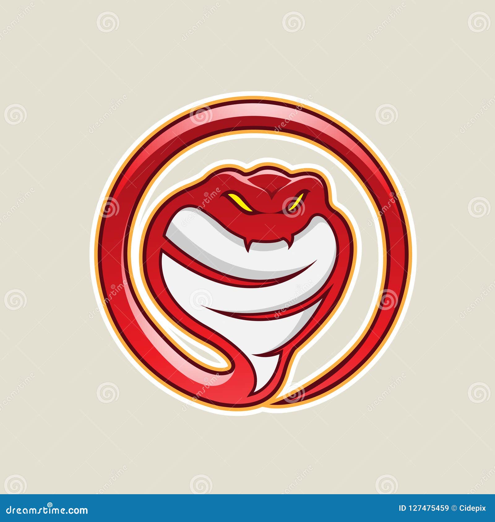 Red Cobra Snake Cartoon Icon Vector Illustration Stock Vector ...