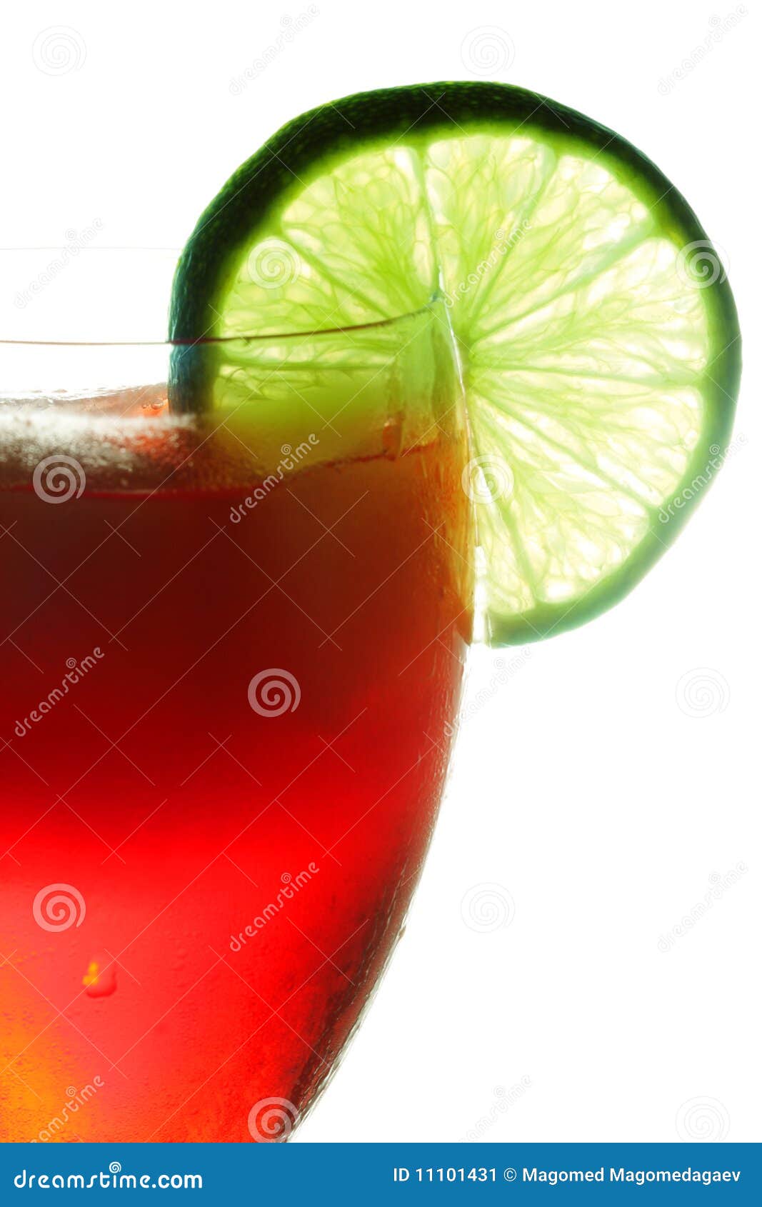 Red Cocktail Dressed with Lime Stock Image - Image of cocktail ...
