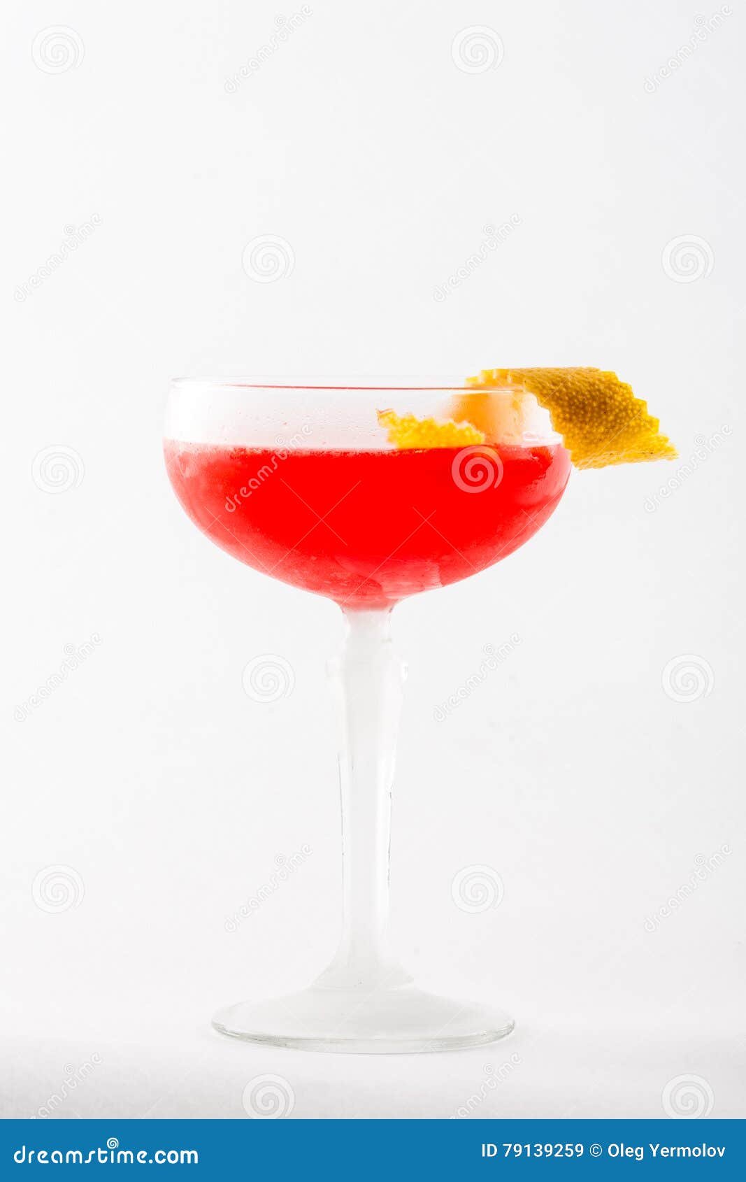 Red Cocktail Drink with Orange Shell Stock Image - Image of beverage ...