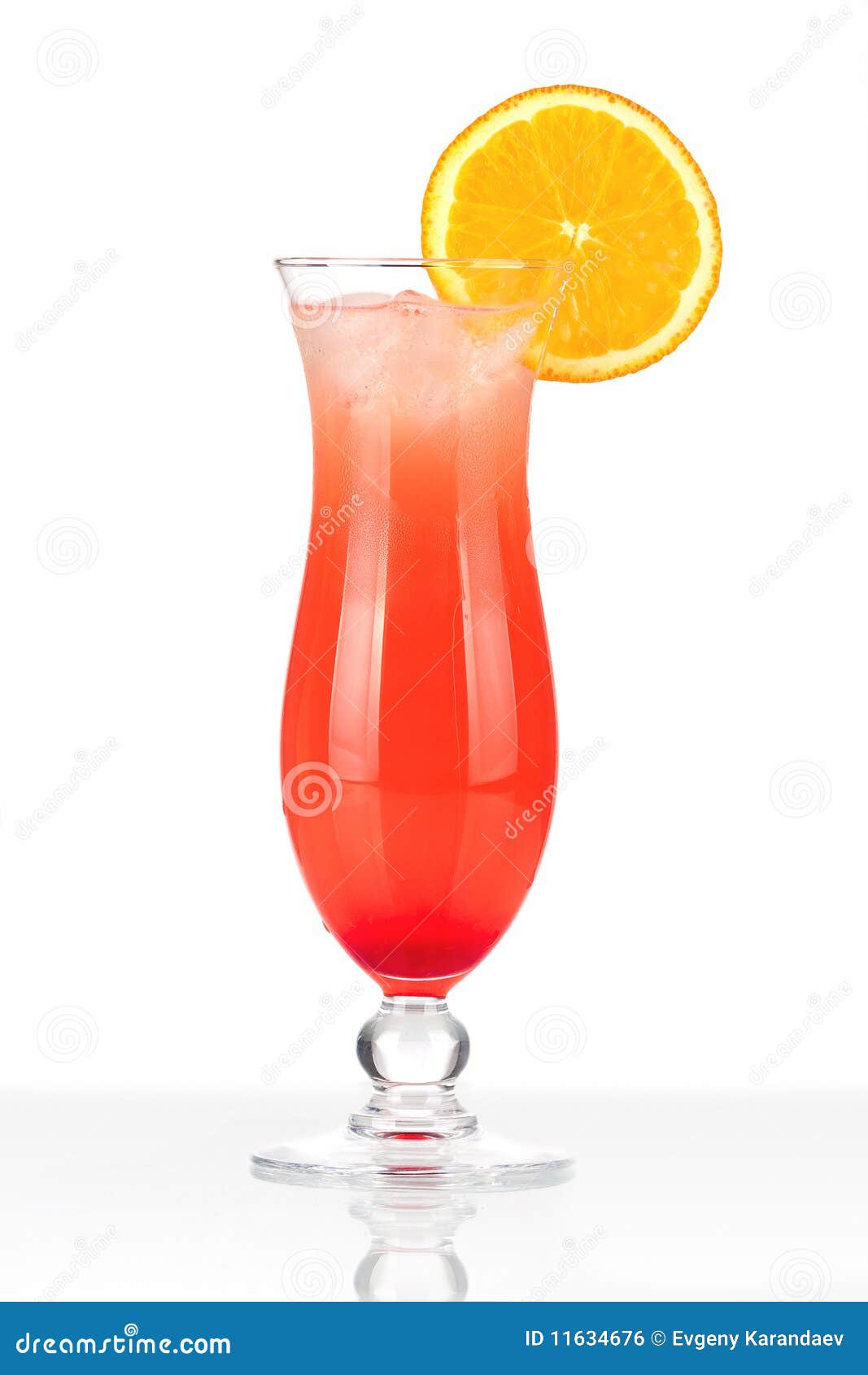 Red Cocktail with Ice and Orange Stock Photo - Image of macro, yellow ...