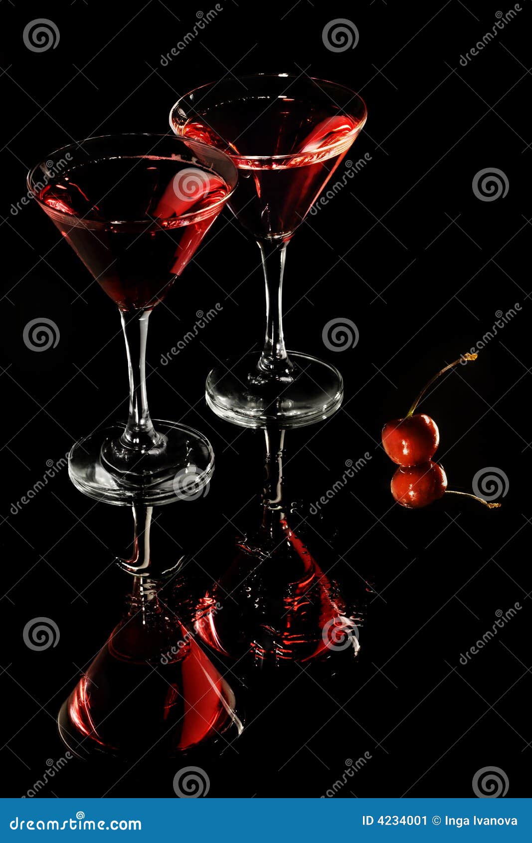 Red Cocktail in Martini Glasses Stock Image - Image of celebrate ...