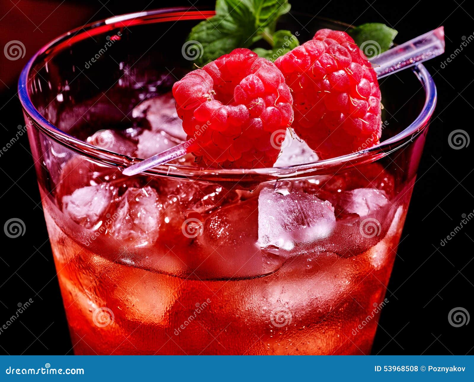 Red Cocktail and Mint on Dark Background Stock Photo - Image of ...