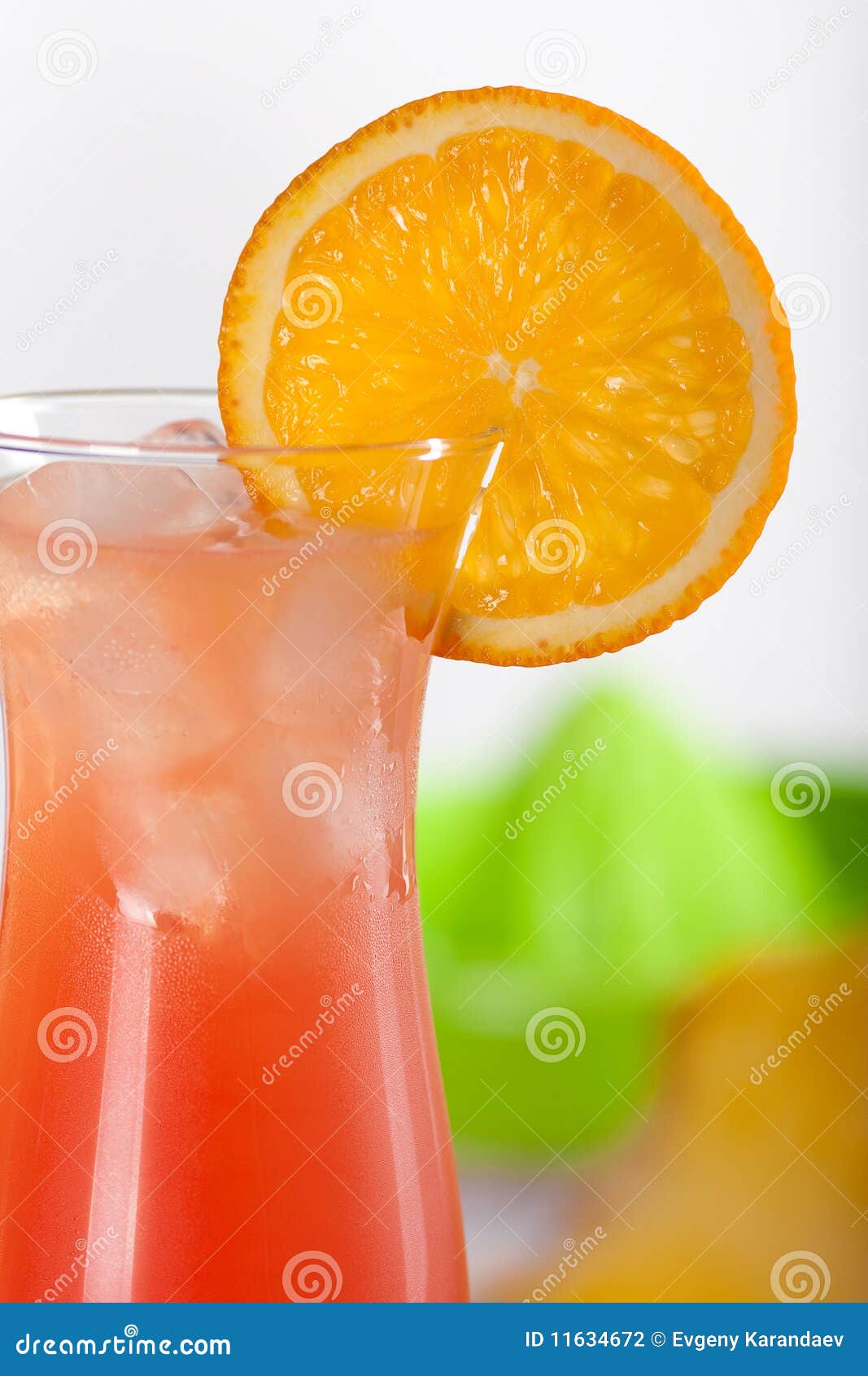 Red cocktail with orange stock photo. Image of glass - 11634672