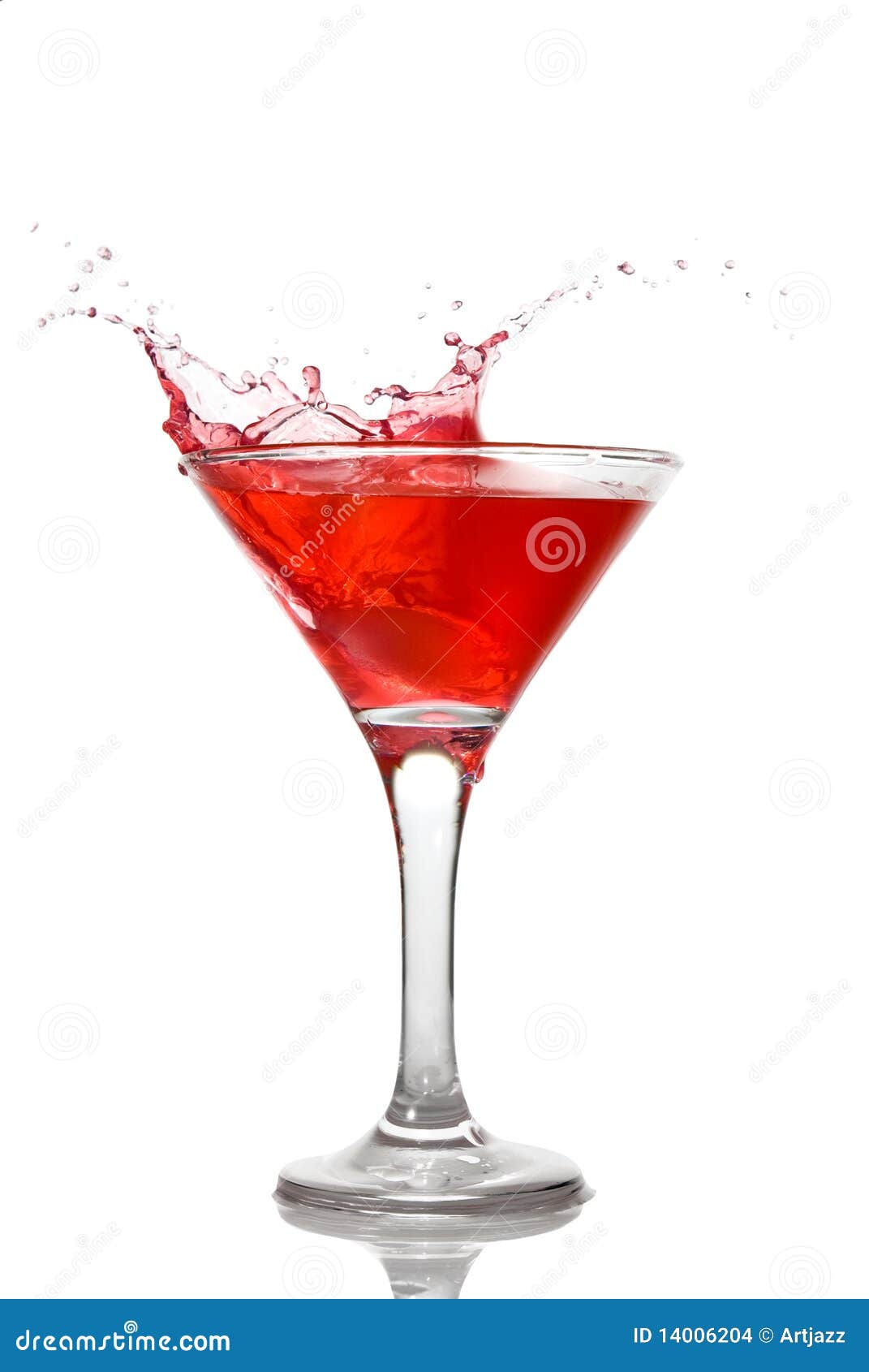 Red Cocktail with Splash Isolated Stock Photo - Image of mixed ...