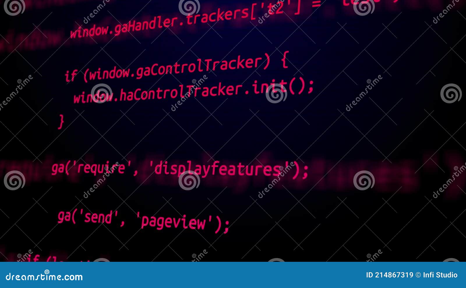 Red Code Programmer Coding on Black Computer Screen Loop Animation ...