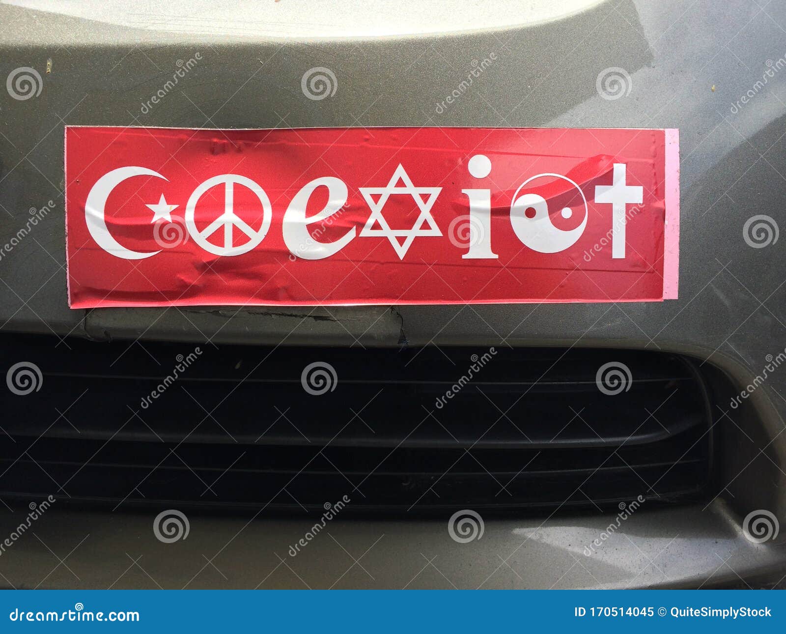 Red Coexist bumper sticker stock image. Image of religion - 170514045