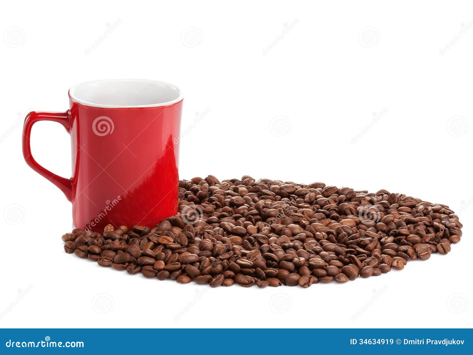 Red Coffe Cup into Coffee Beans Stock Image - Image of freshness ...