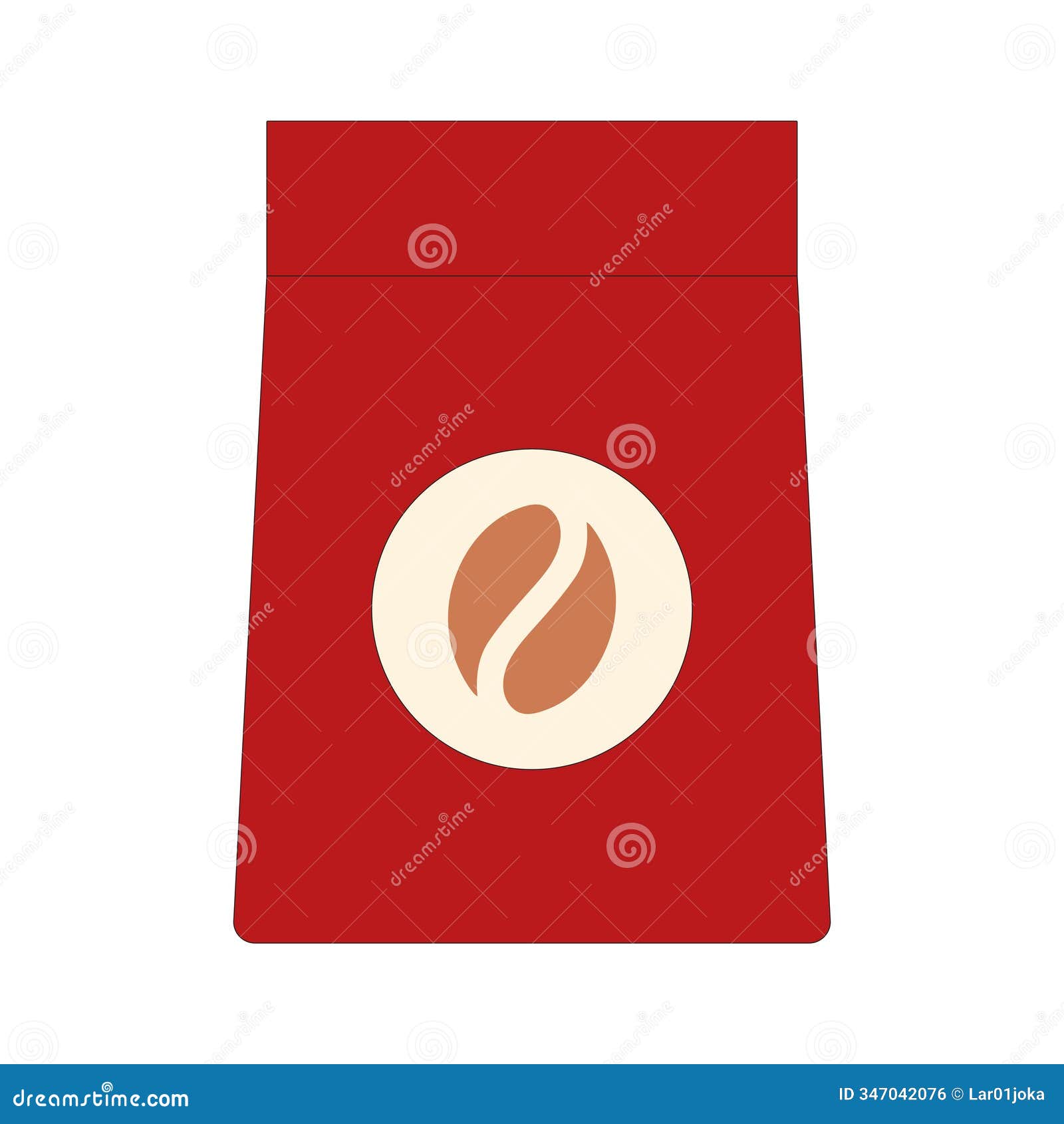 Red Coffee Bag with Bean Logo, Vector Stock Illustration - Illustration ...