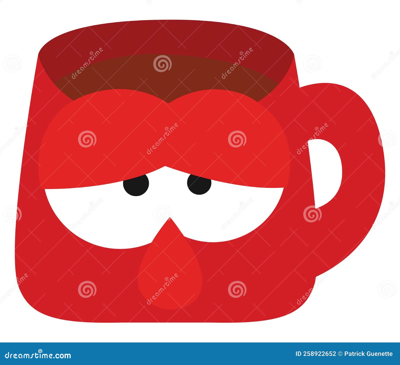 Red coffee cup, icon stock vector. Illustration of cute - 258922652