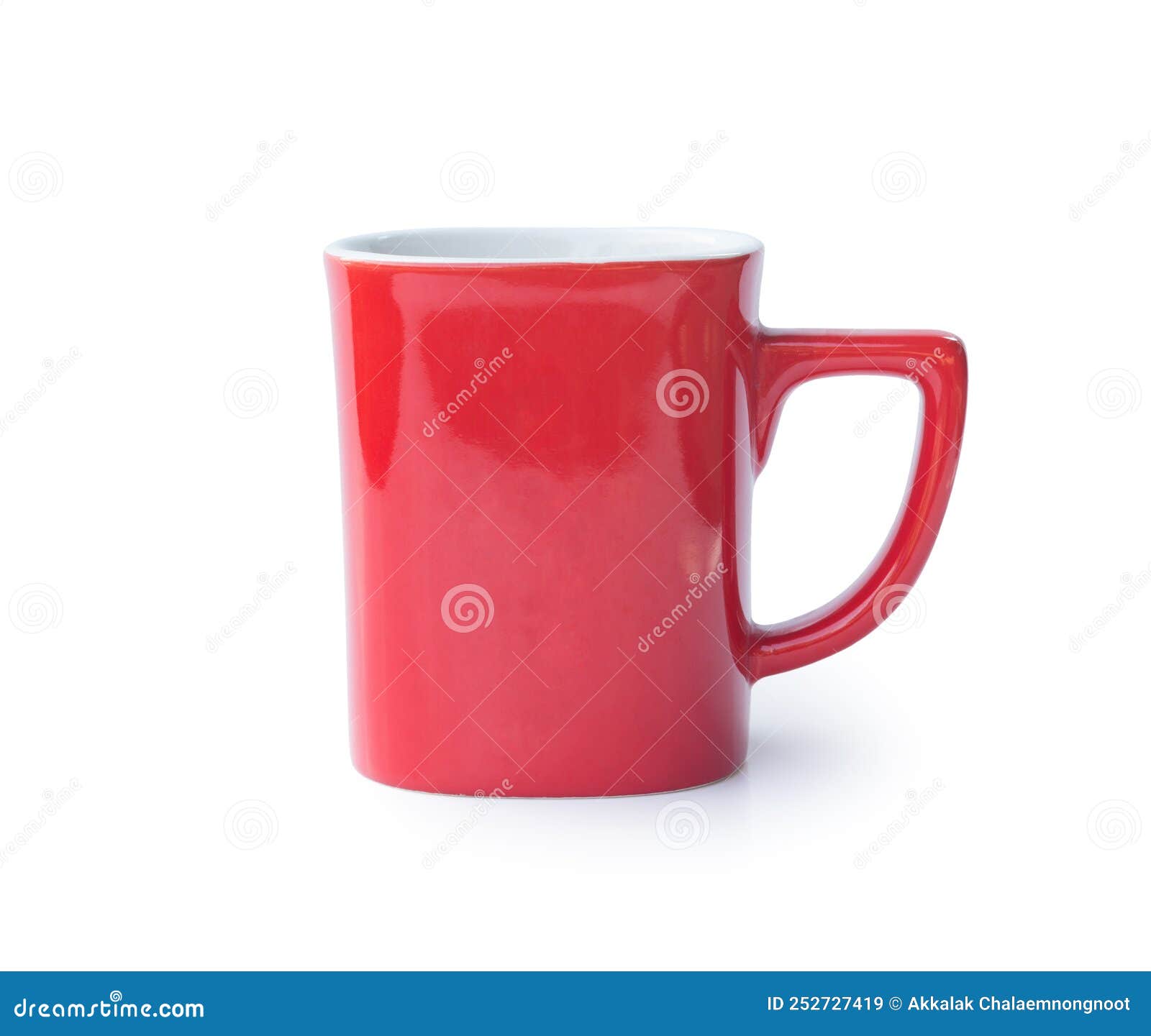 Red Coffee Cup with Simple Design Isolated on White Background Stock ...