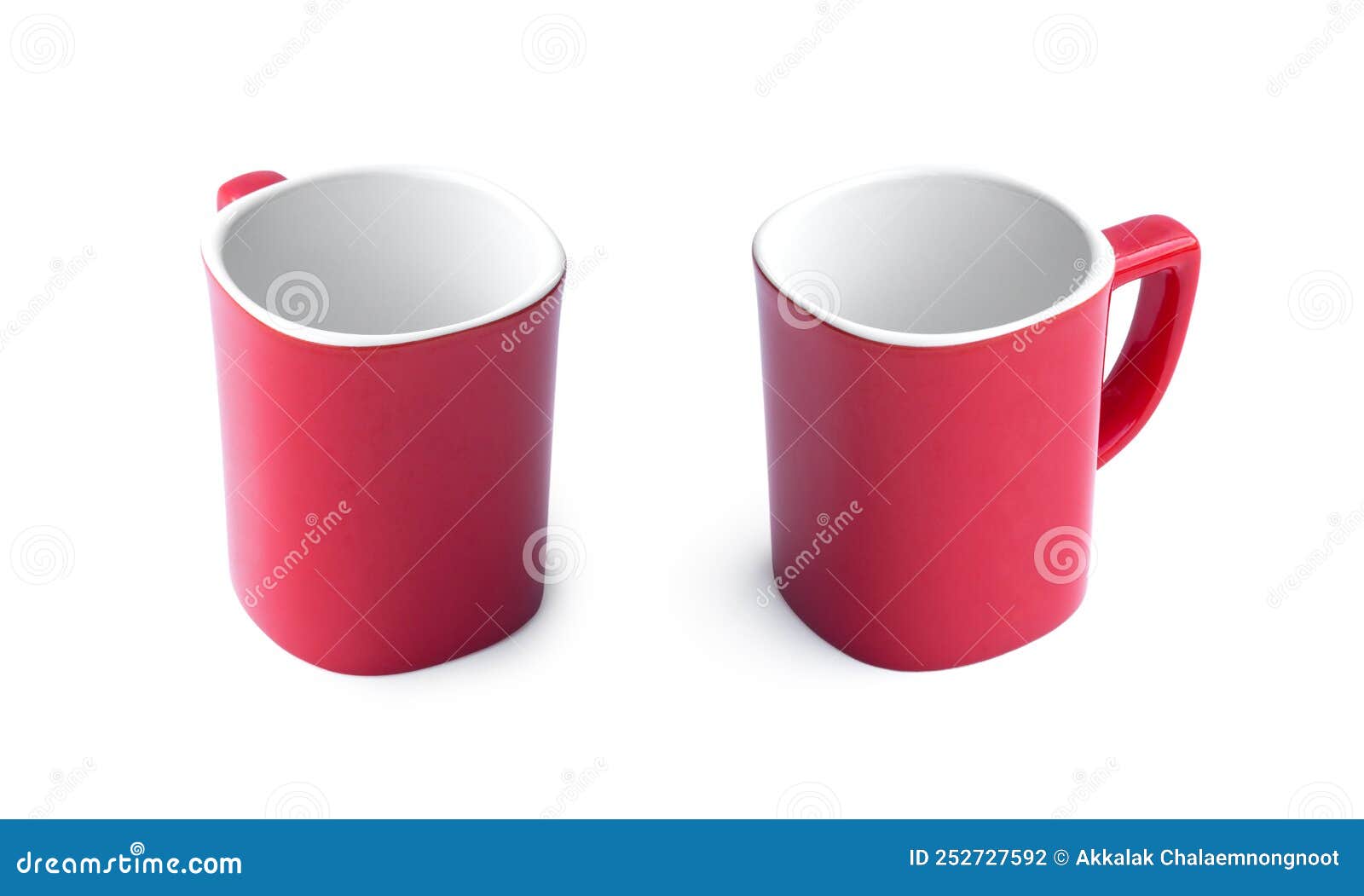 Red Coffee Cup with Simple Design Isolated on White Background Stock ...