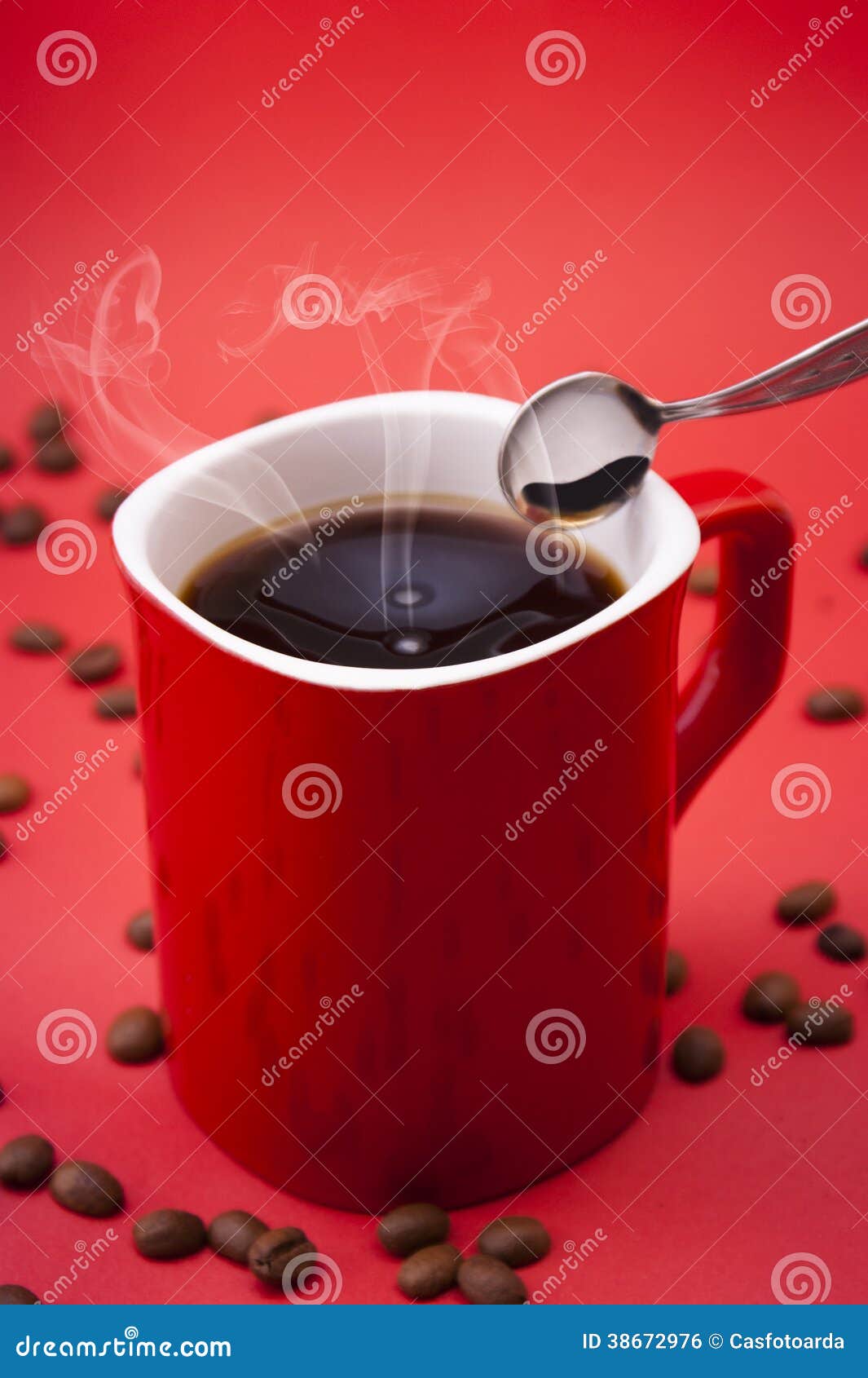 Red coffee cup stock photo. Image of black, espresso - 38672976