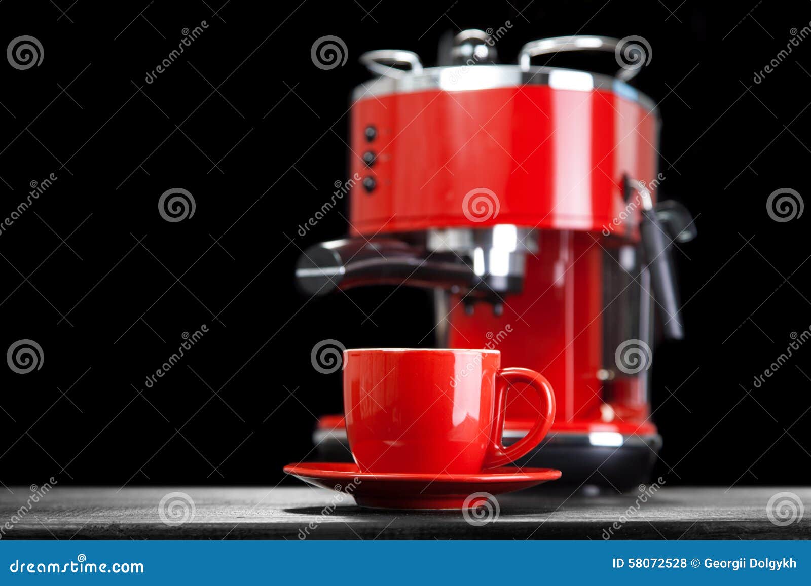 Red coffee machine stock photo. Image of restaurant, shop - 58072528