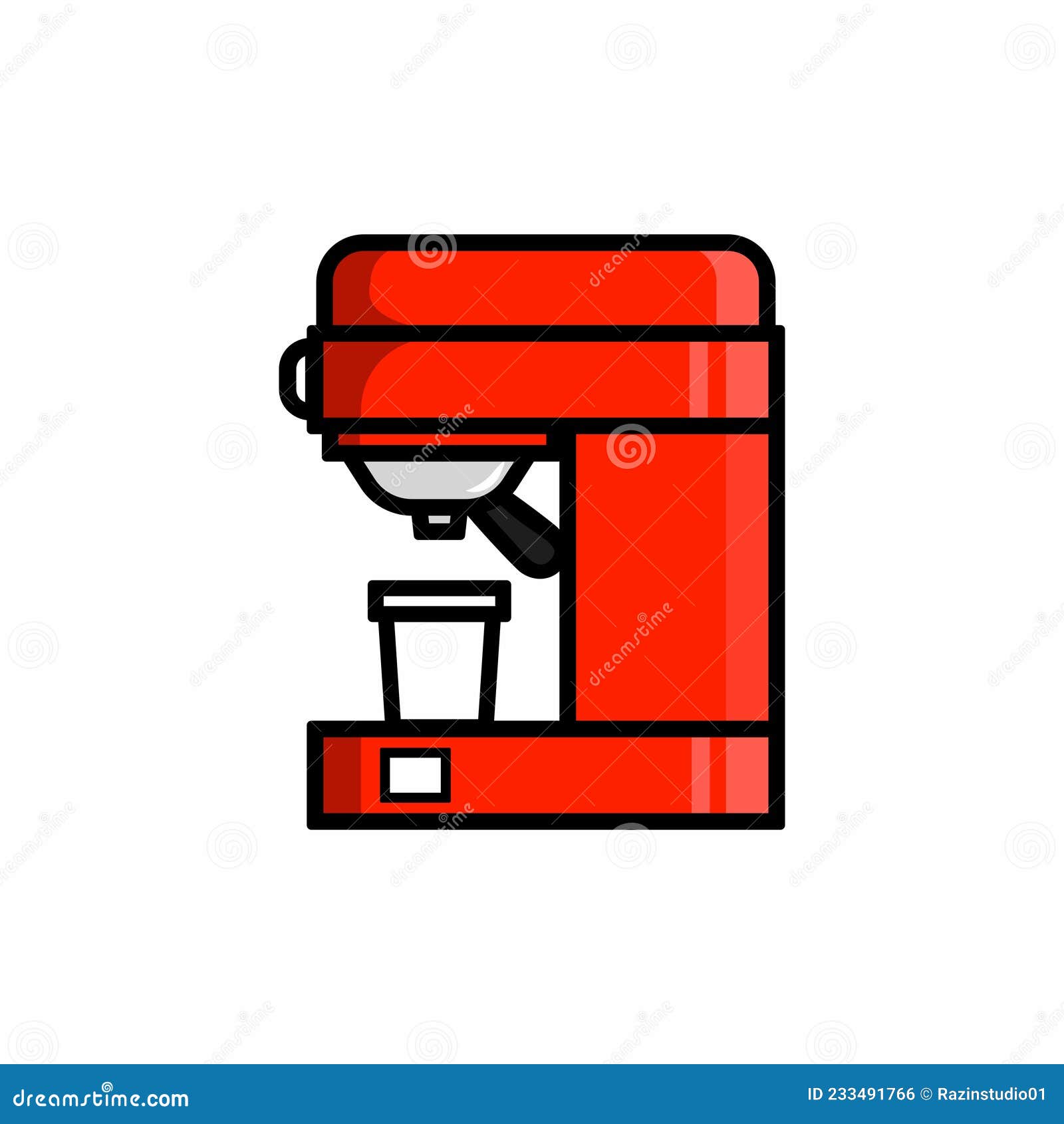 Red Coffee Maker Tool Side View Vector Illustration Stock Vector ...