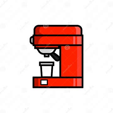 Red Coffee Maker Tool Side View Vector Illustration Stock Vector ...