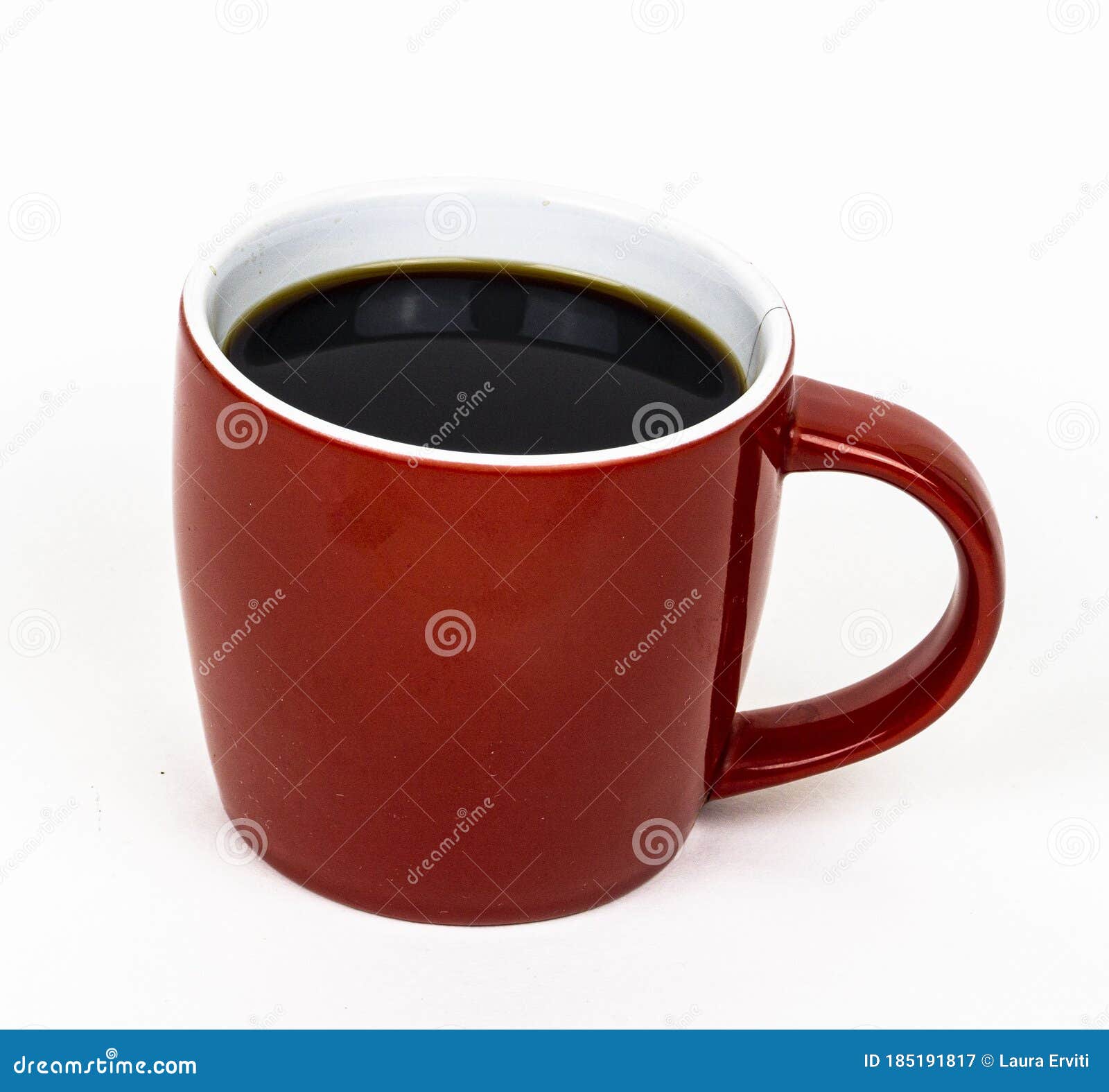 Red Coffee Mug Isolated on White Stock Image - Image of ceramic, break ...