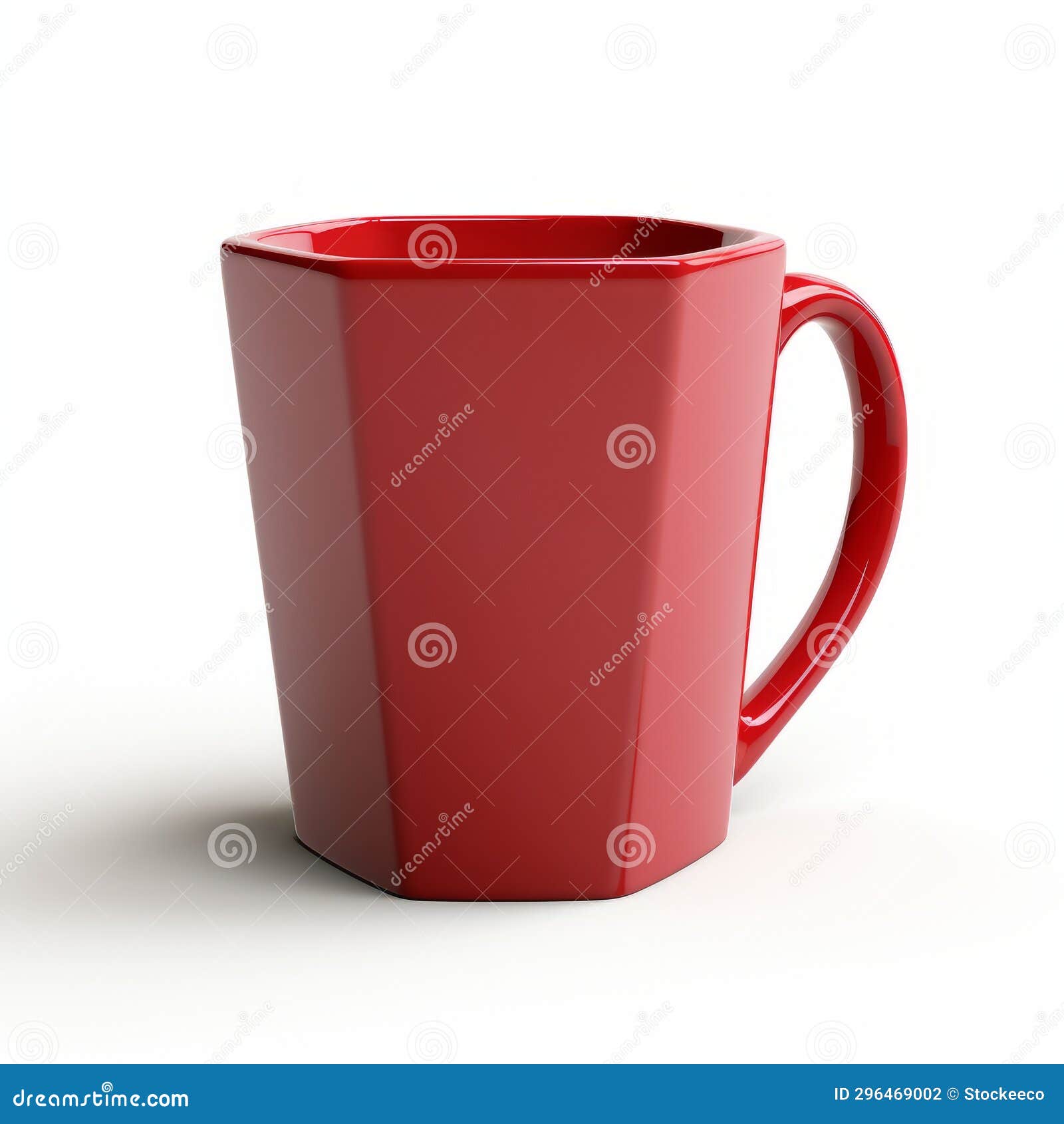 Polygon Mug: Red Coffee Mug with 3d Model Design Stock Illustration ...